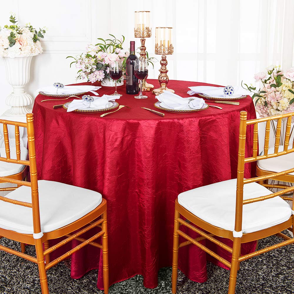 Amazon.com: Wedding Linens Inc. 120 inch Round Crinkle Crushed Taffeta ...