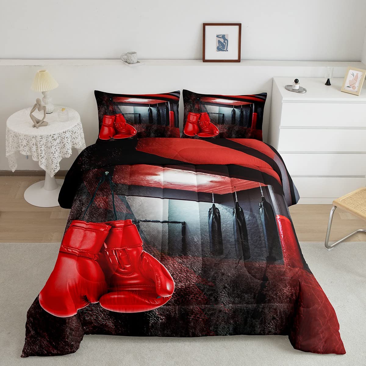 Amazon.com: Feelyou Boxing Bedding Set Sports Theme Comforter Set for ...