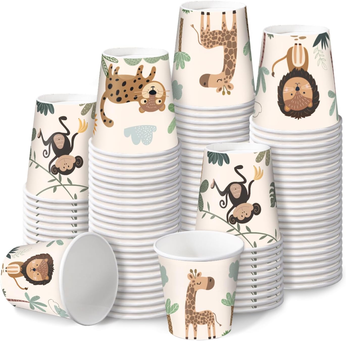 Amazon.com: 300 Pcs 5 oz Cups for Kids Dinosaur Paper Cups Animals ...