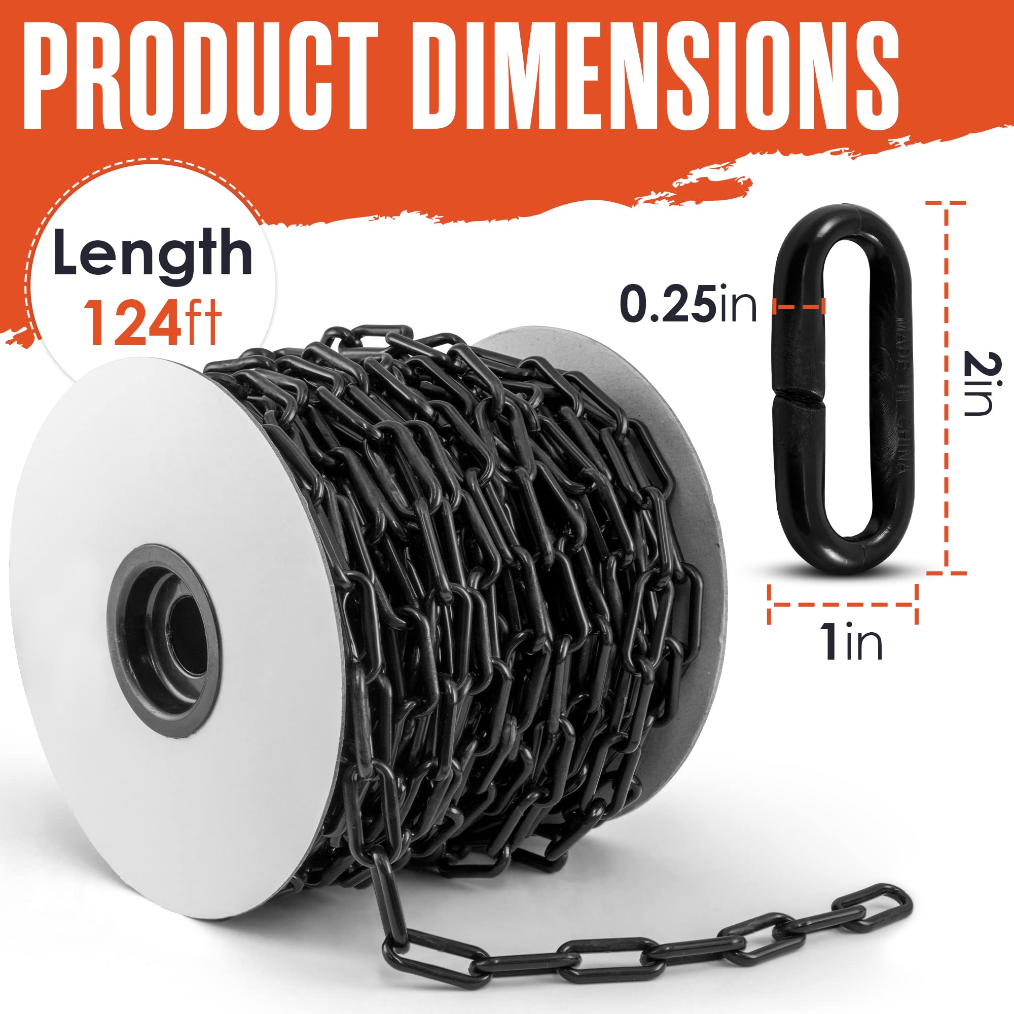 Snapklik.com : Plastic Chain, Safety Barrier, 2" Links, Light Weight ...
