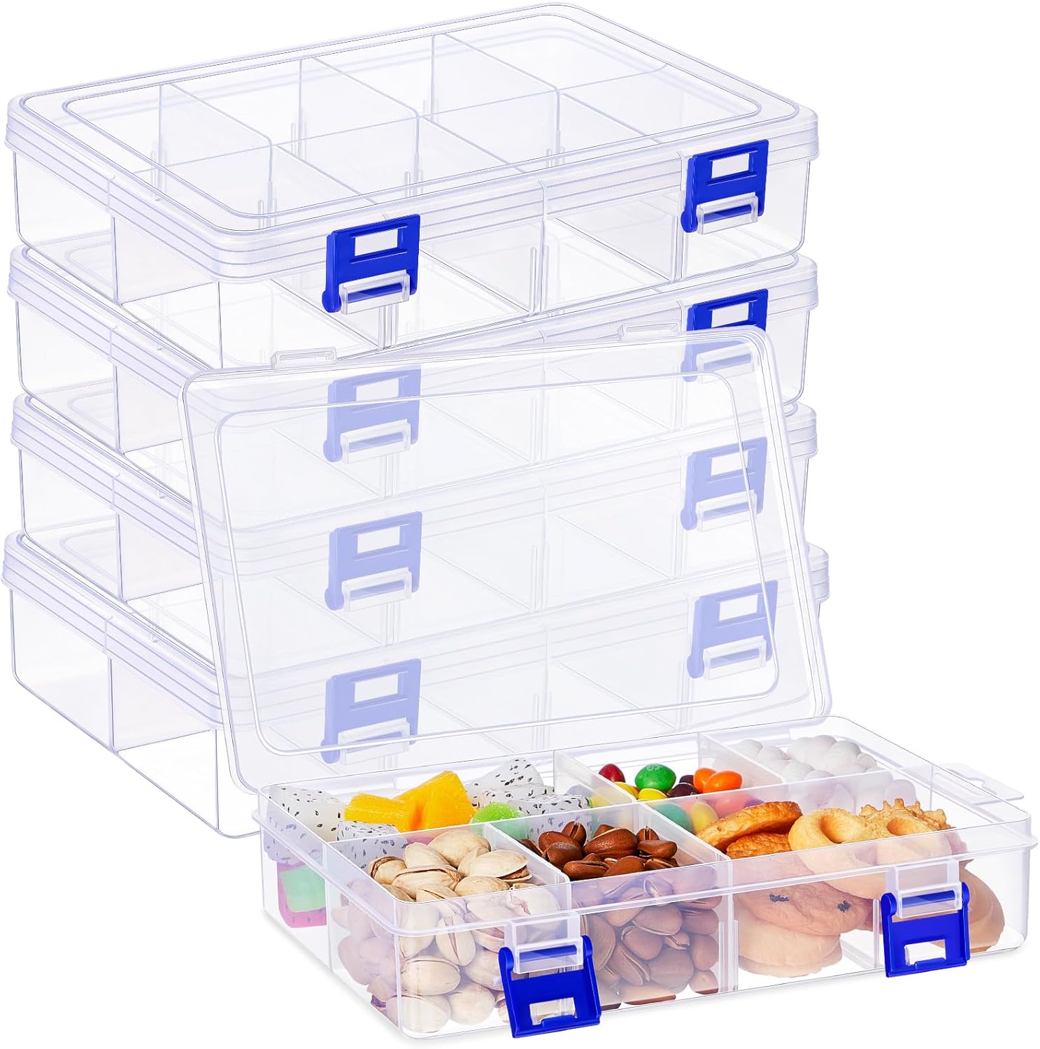 Amazon.com: Juexica 4 Pcs Snack Box Container Adjustable Divided Snack ...