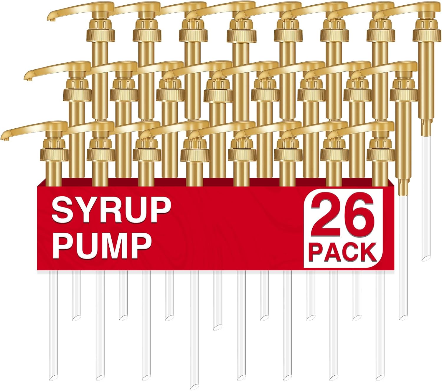 Amazon.com: VOISEN Coffee Syrup Pumps, Syrup Pump, 26 Pack Gold Skinny ...