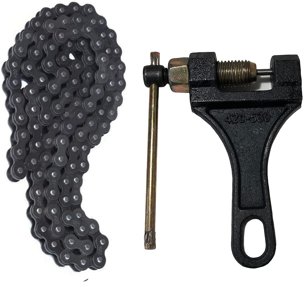 Amazon.com: 420 Motorcycle Roller Chain 10 Feet(240 Link) with 1 ...