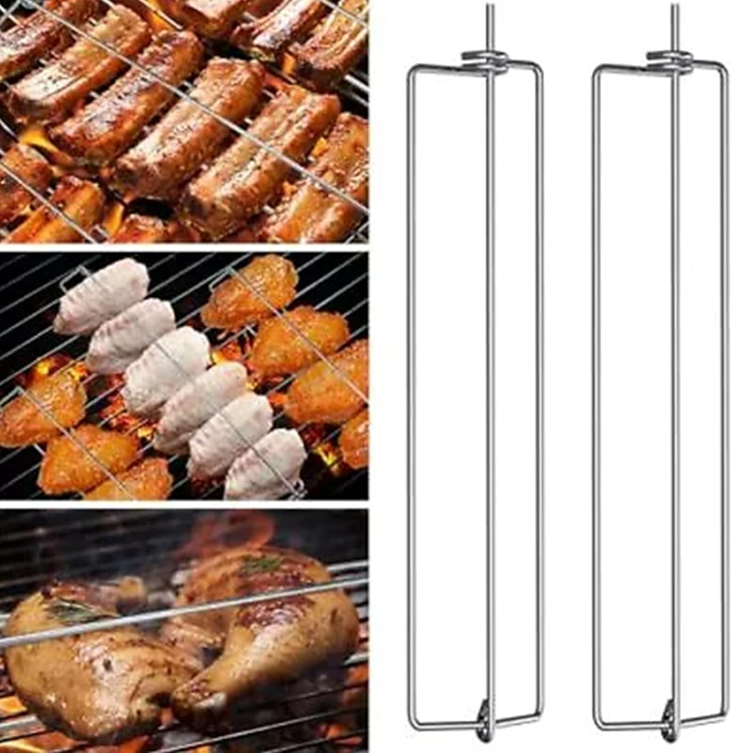 Amazon.com : Hicoolfun 4 Pack Chicken Wings Rack,New BBQ Fork Wing ...