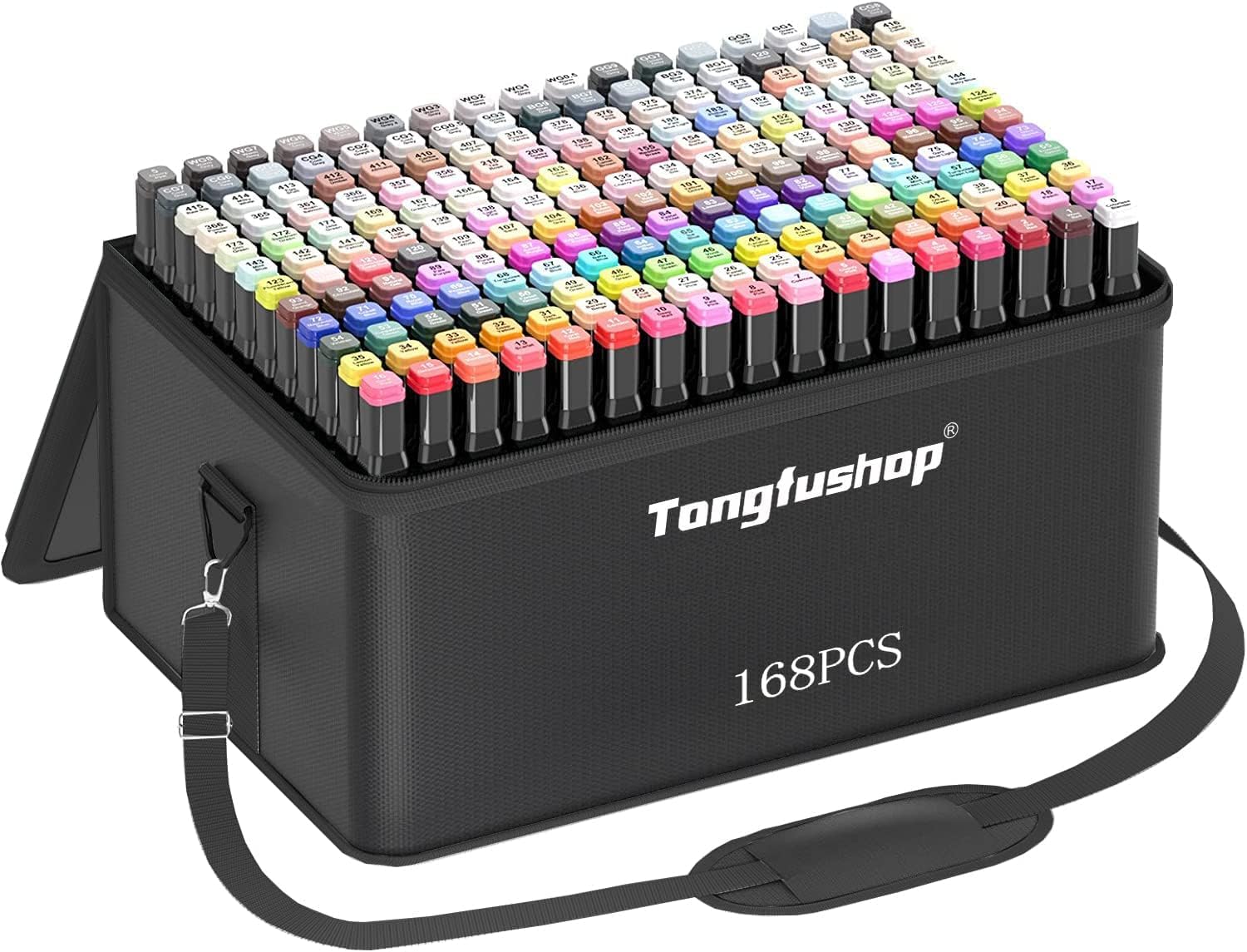 Amazon.com : Tongfushop 168 Colors Alcohol Markers, Double Tip Blender ...