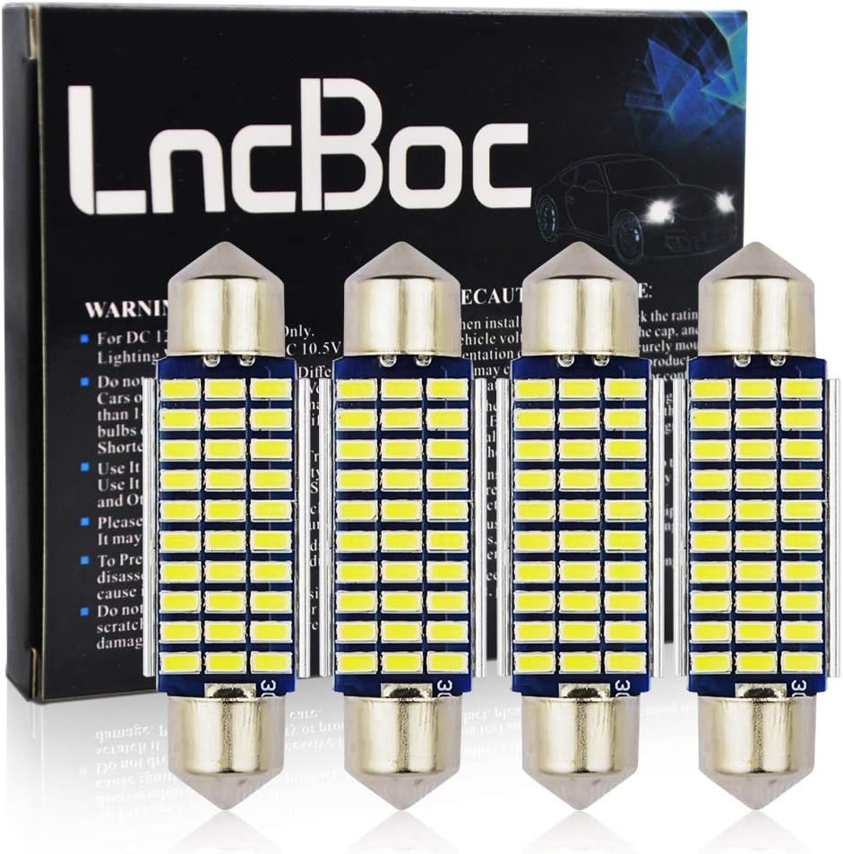 LncBoc 42mm 1.65'' Festoon LED C5W Bulbs 30-SMD 3014 LED White ...