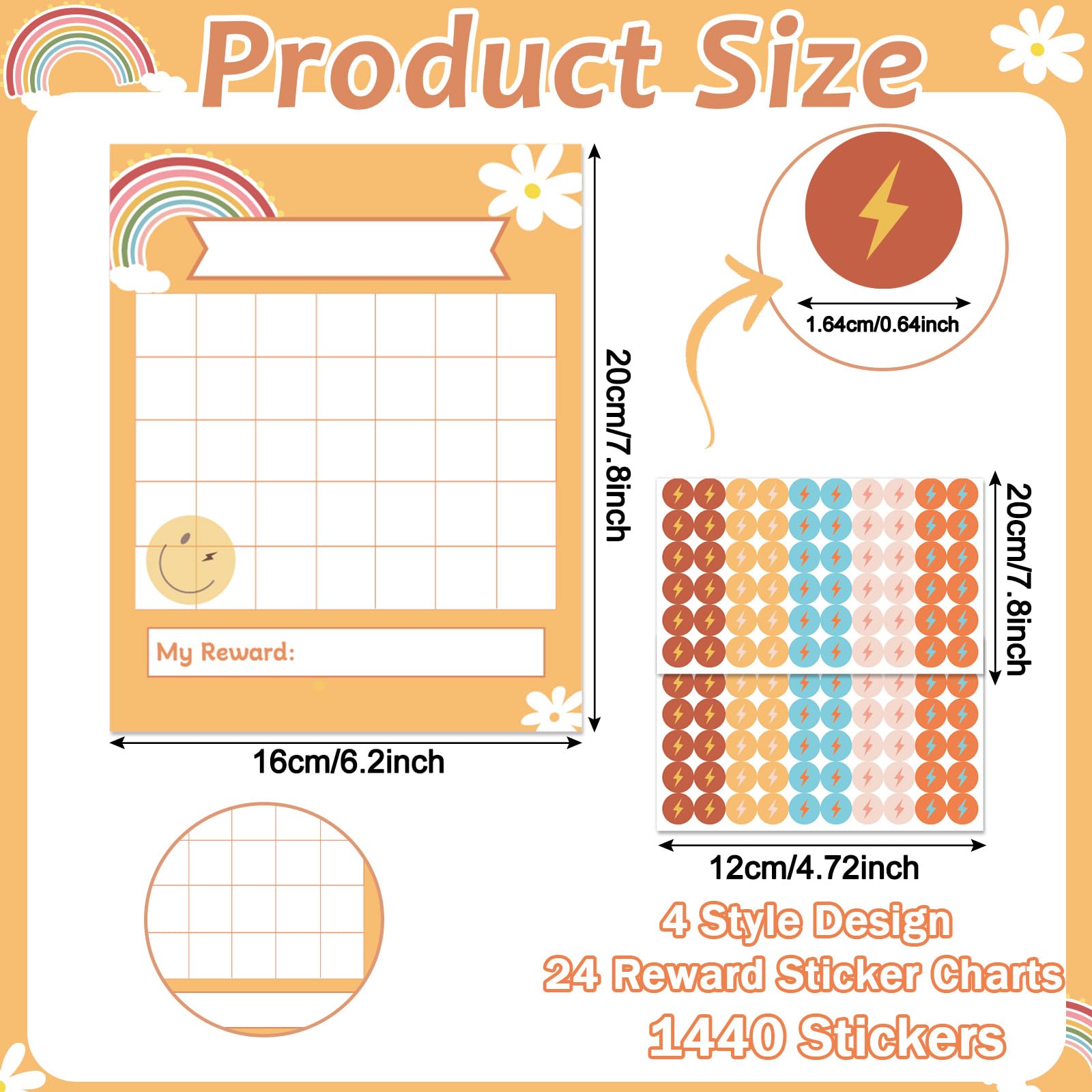 Snapklik.com : 40 PCS Groovy Reward Sticker Charts Hippie Behavior ...