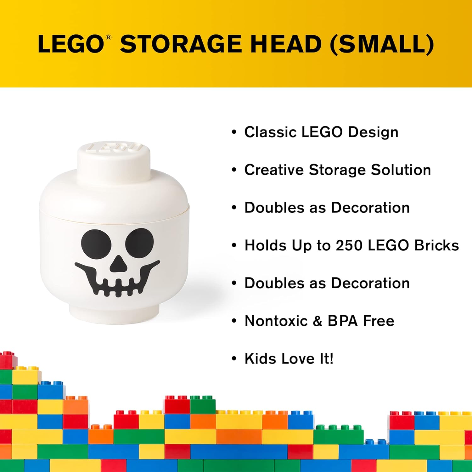 Room Copenhagen LEGO Storage Head – Stackable Storage Solution, Holds ...