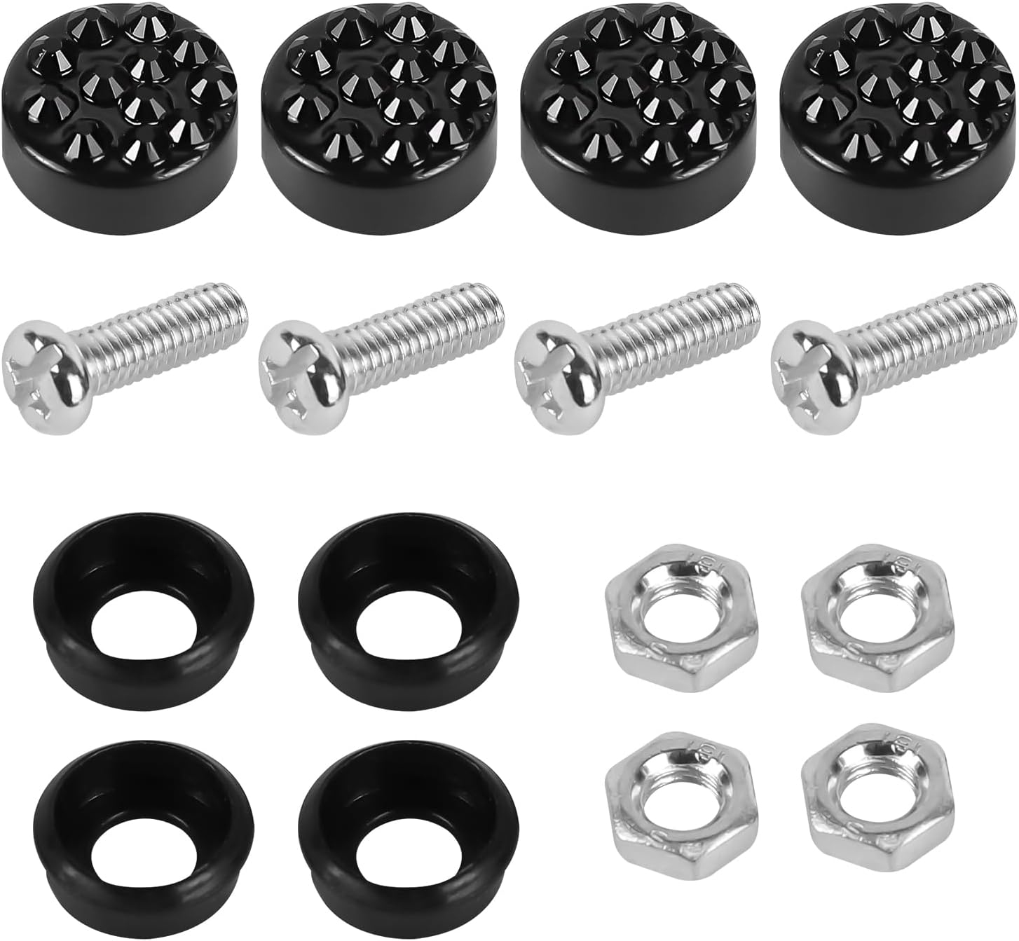 Amazon.com: X AUTOHAUX 1 Set Bling Car License Plate Fasteners Screws ...