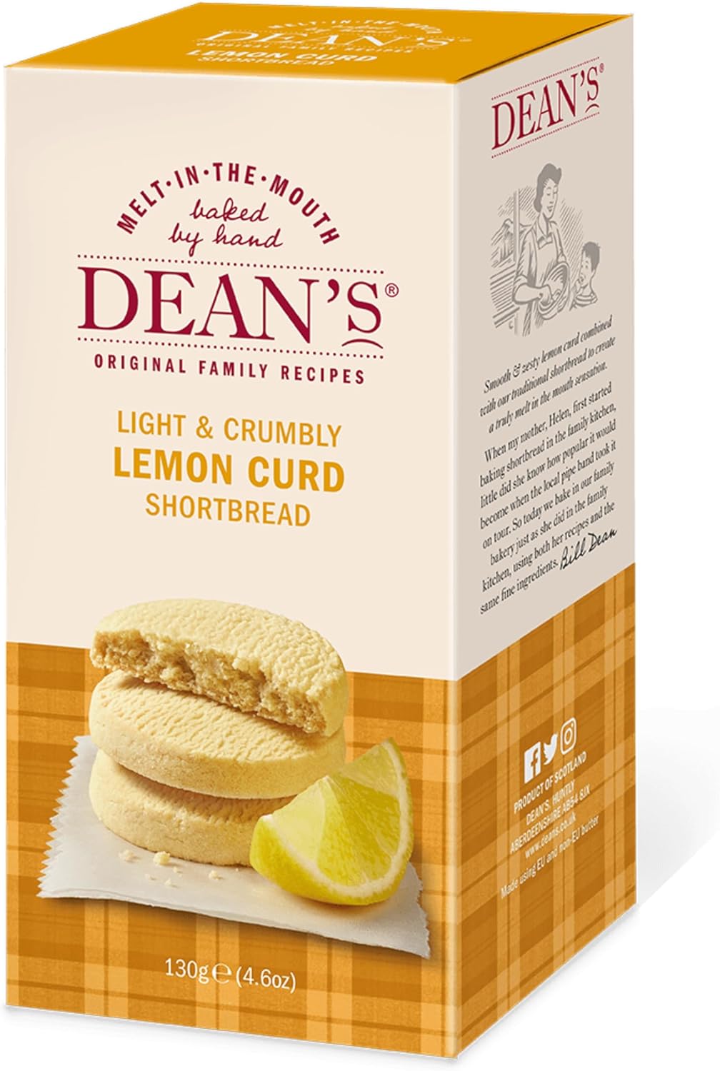 Dean's Lemon Curd Shortbread 130g : Amazon.co.uk: Grocery
