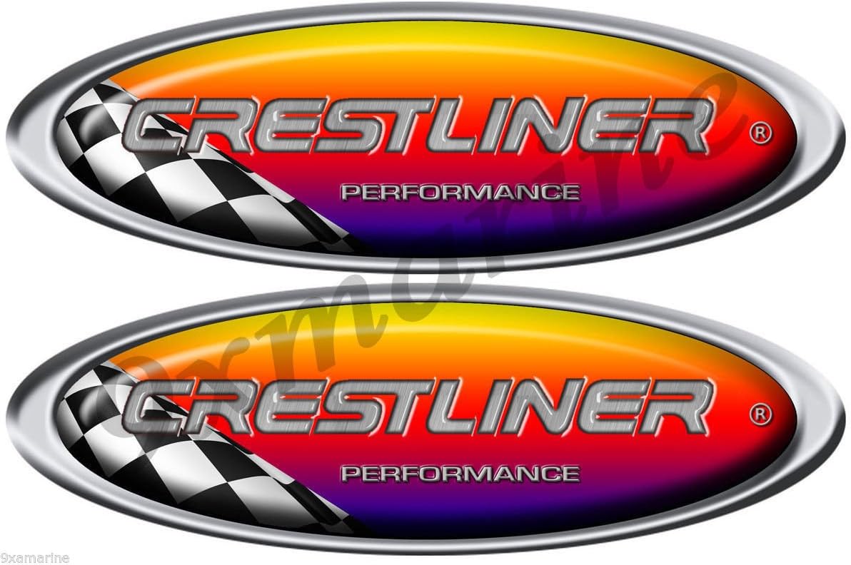 Amazon.com: Two Oval Racing Crestliner Decals/Stickers - 10" x 3.25 ...