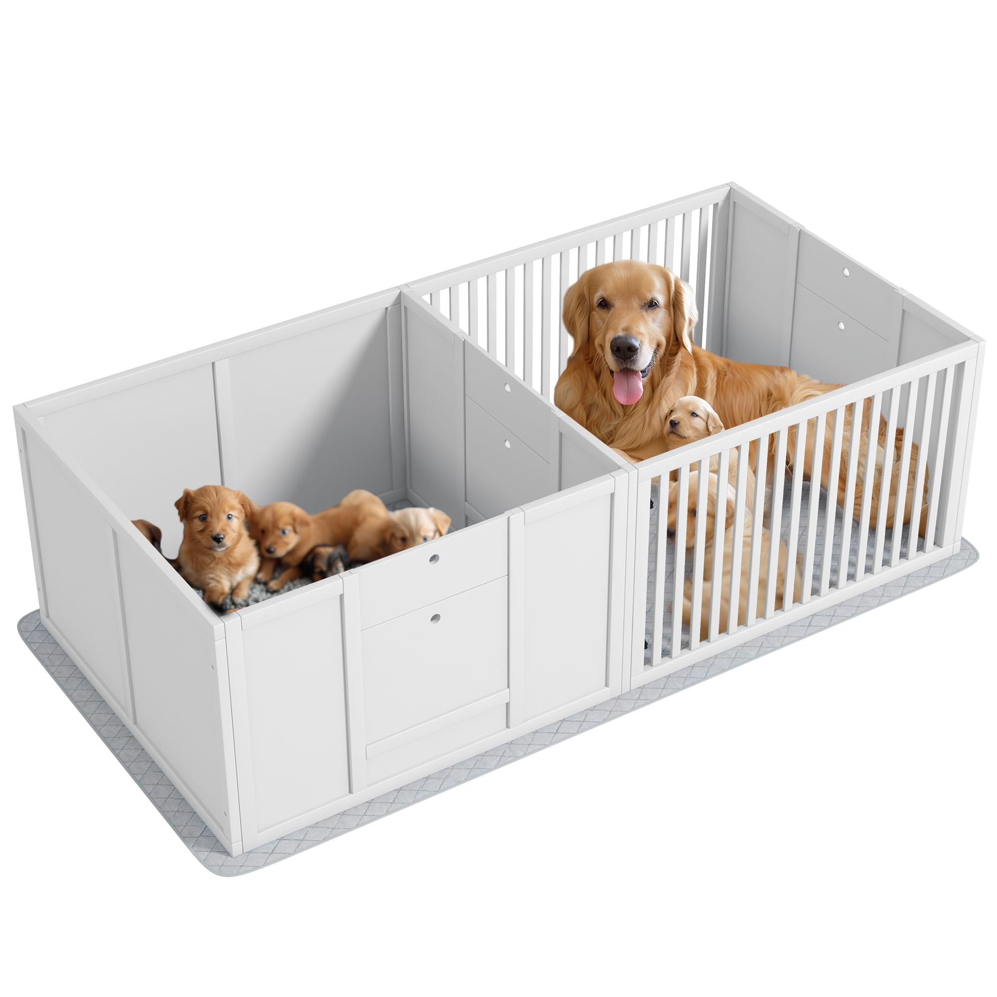 Amazon.com: PawHut Whelping Box for Dogs, Dog Whelping Box with ...