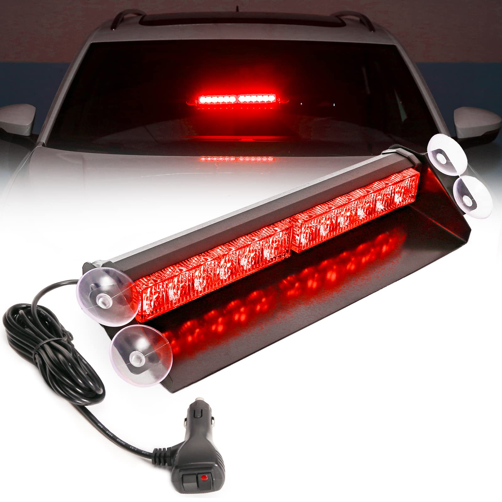 Snapklik.com : 14.8in LED Windshield Emergency Strobe Dash Light Bar 12 ...