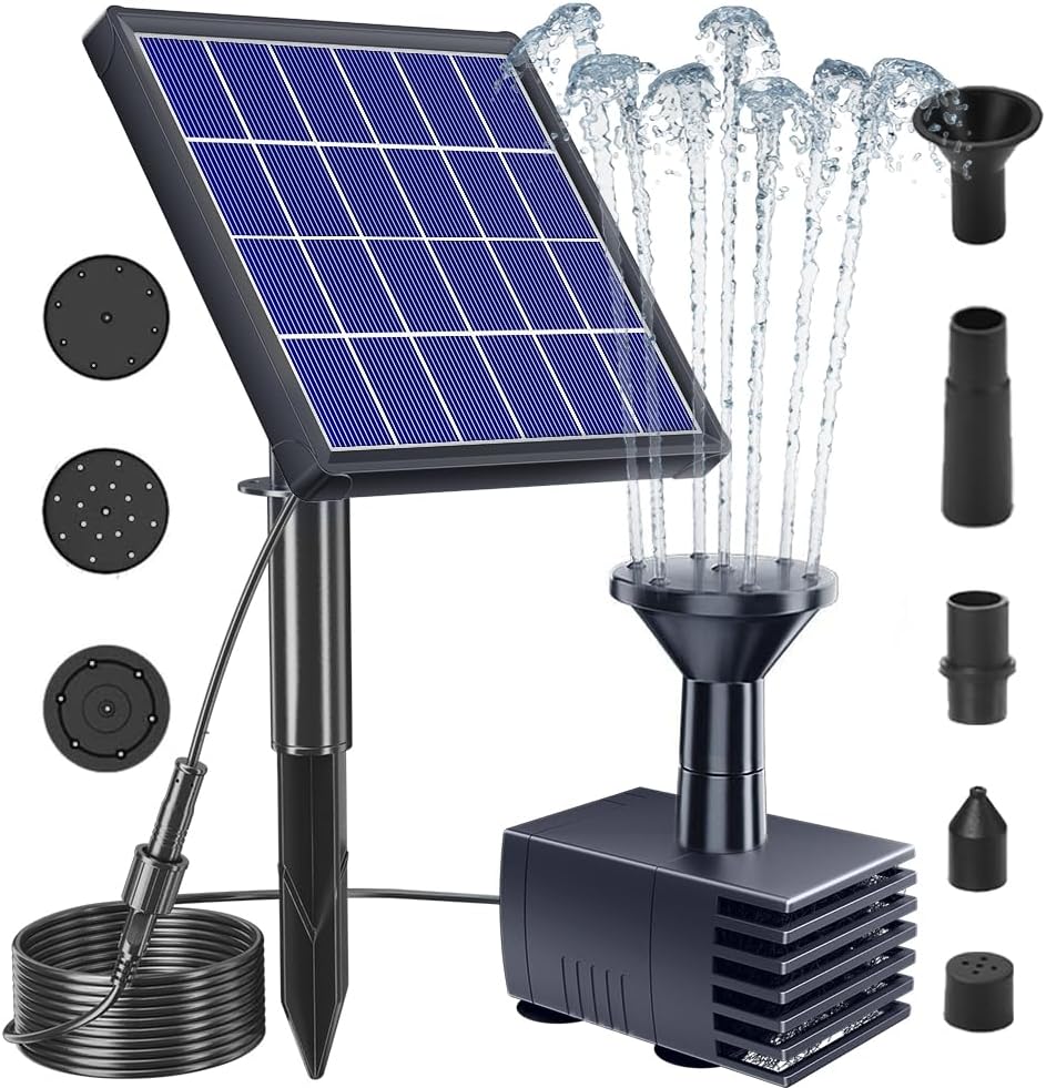 Amazon.com : Feadem Mini Solar Fountain Pump, Solar Water Pump Power ...