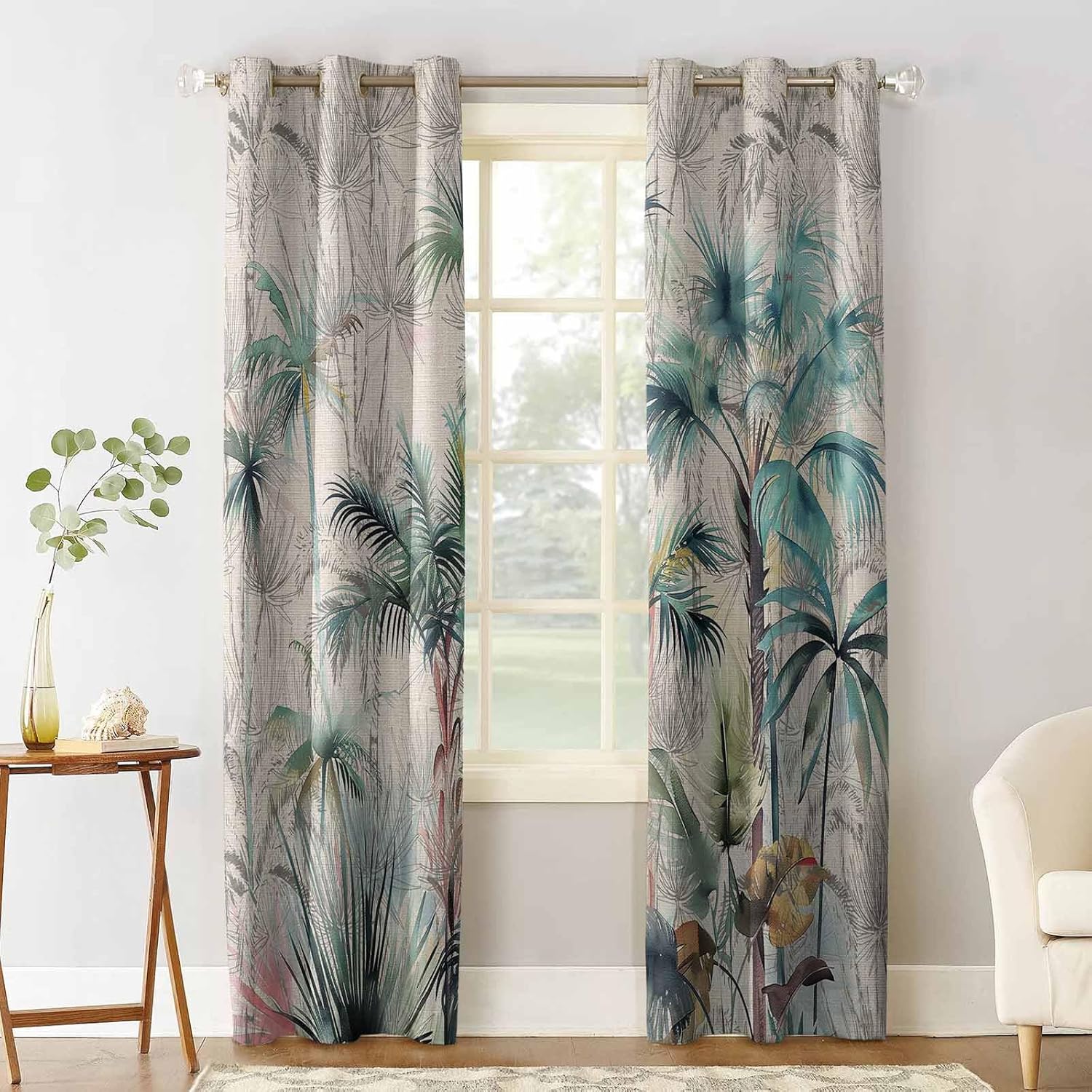 Amazon.com: Tropical Blackout Curtains 84 Inches Long for Bedroom ...