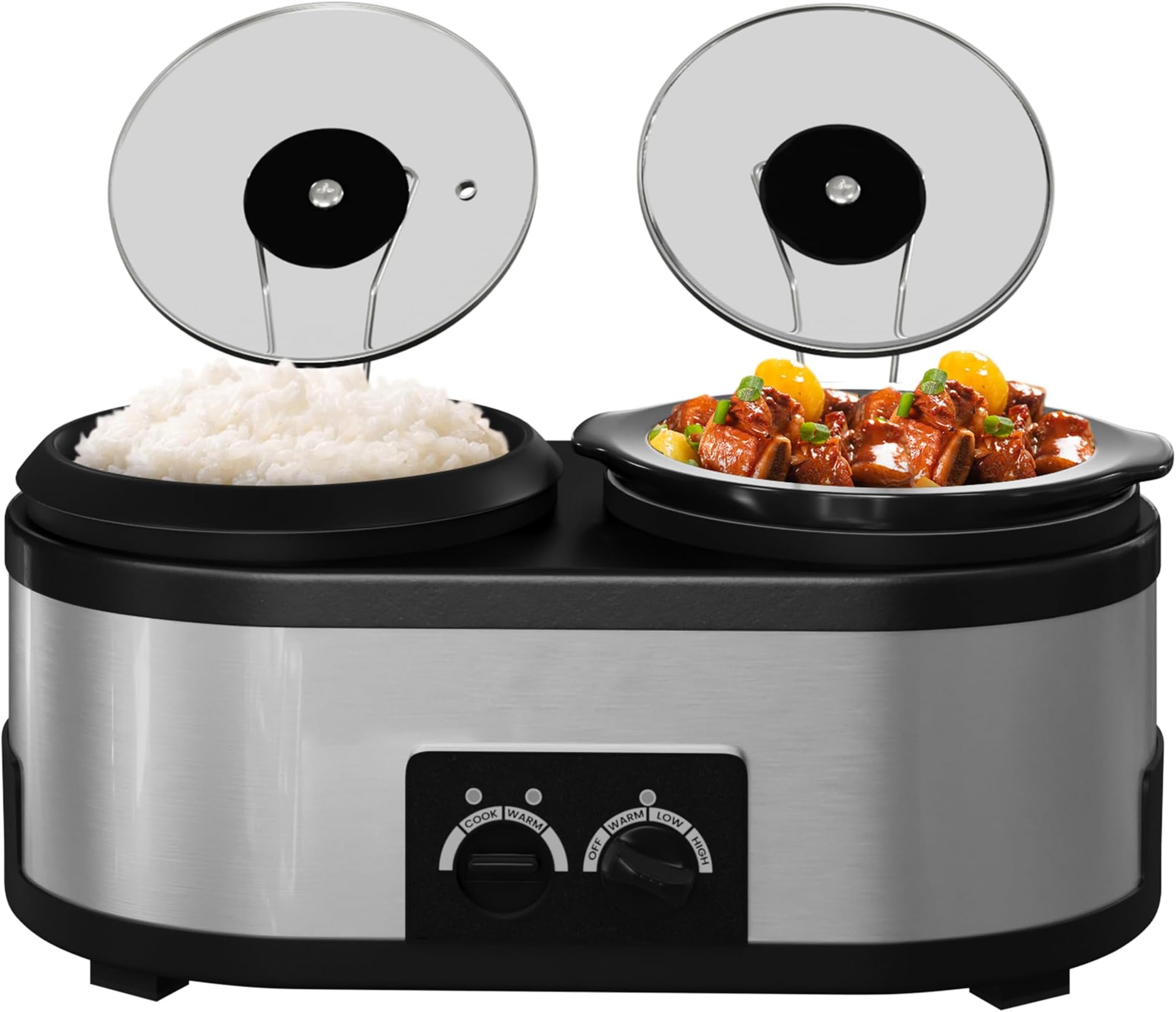 Amazon.com: Proctor Silex Double Dish Slow Cooker with 6qt Crock and ...