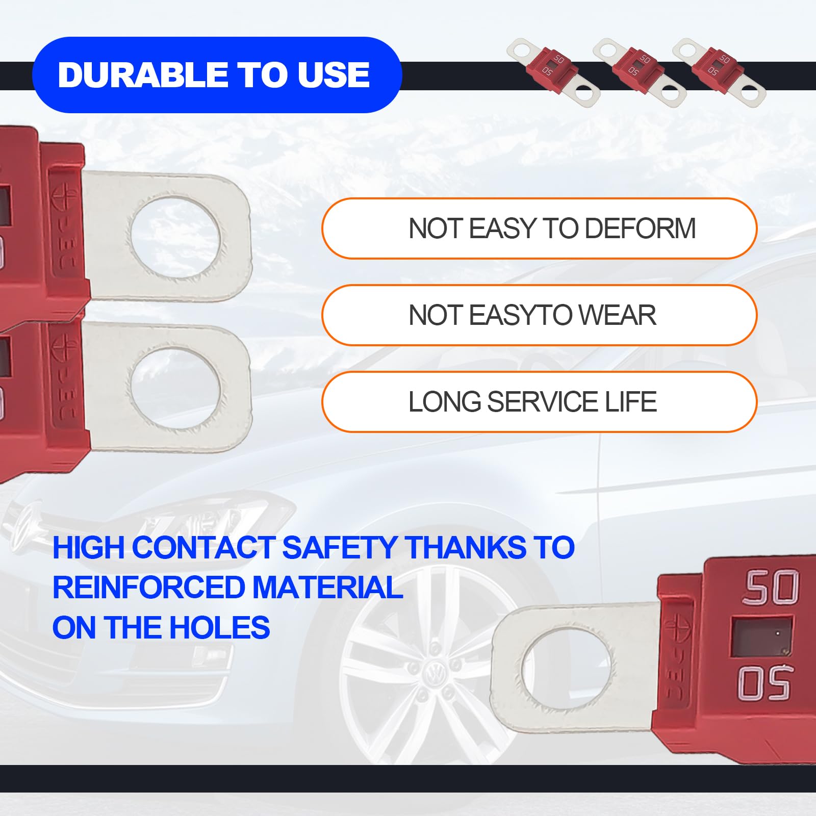 Snapklik.com : 3PCS AMI/Midi Fuse, High Current 50A, For Cars, Buses ...