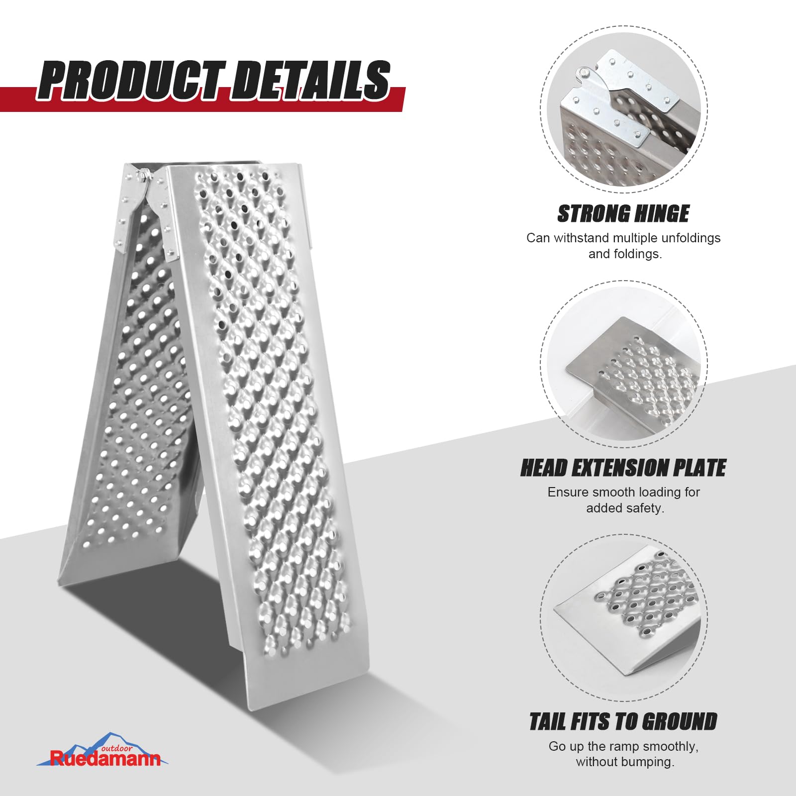 Snapklik.com : 5FT 2Pcs Aluminum Shed Ramp, 9.4" W Folding Powersports ...