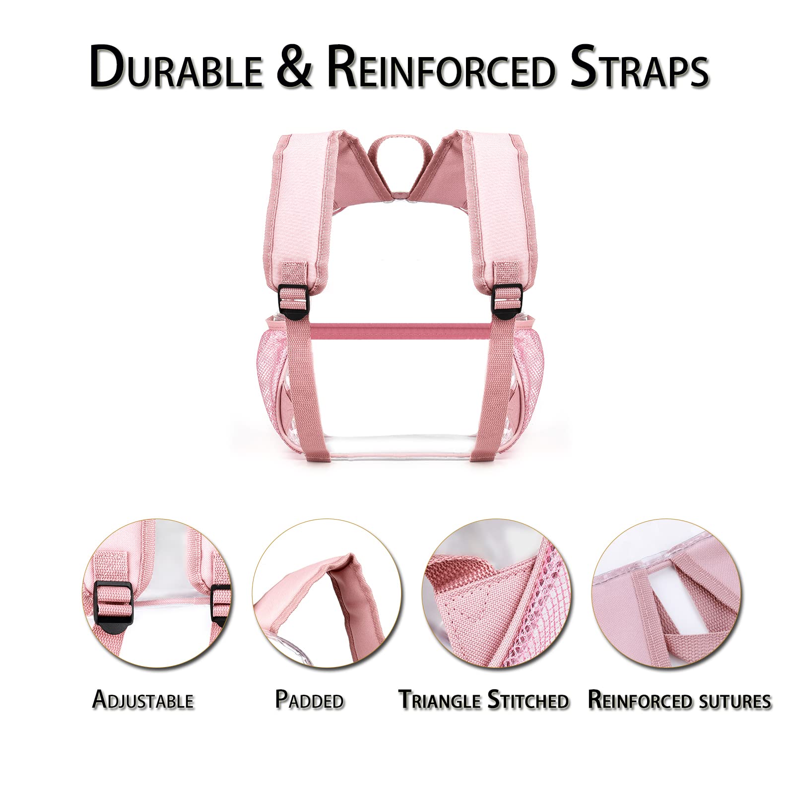 Snapklik.com : Keepcross Rose Gold 12x6x12 Clear Backpack For Stadium ...