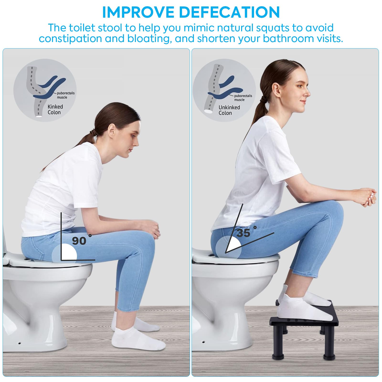 Snapklik.com : HouseJoy Squatting Toilet Stool For Adults-Wooden ...