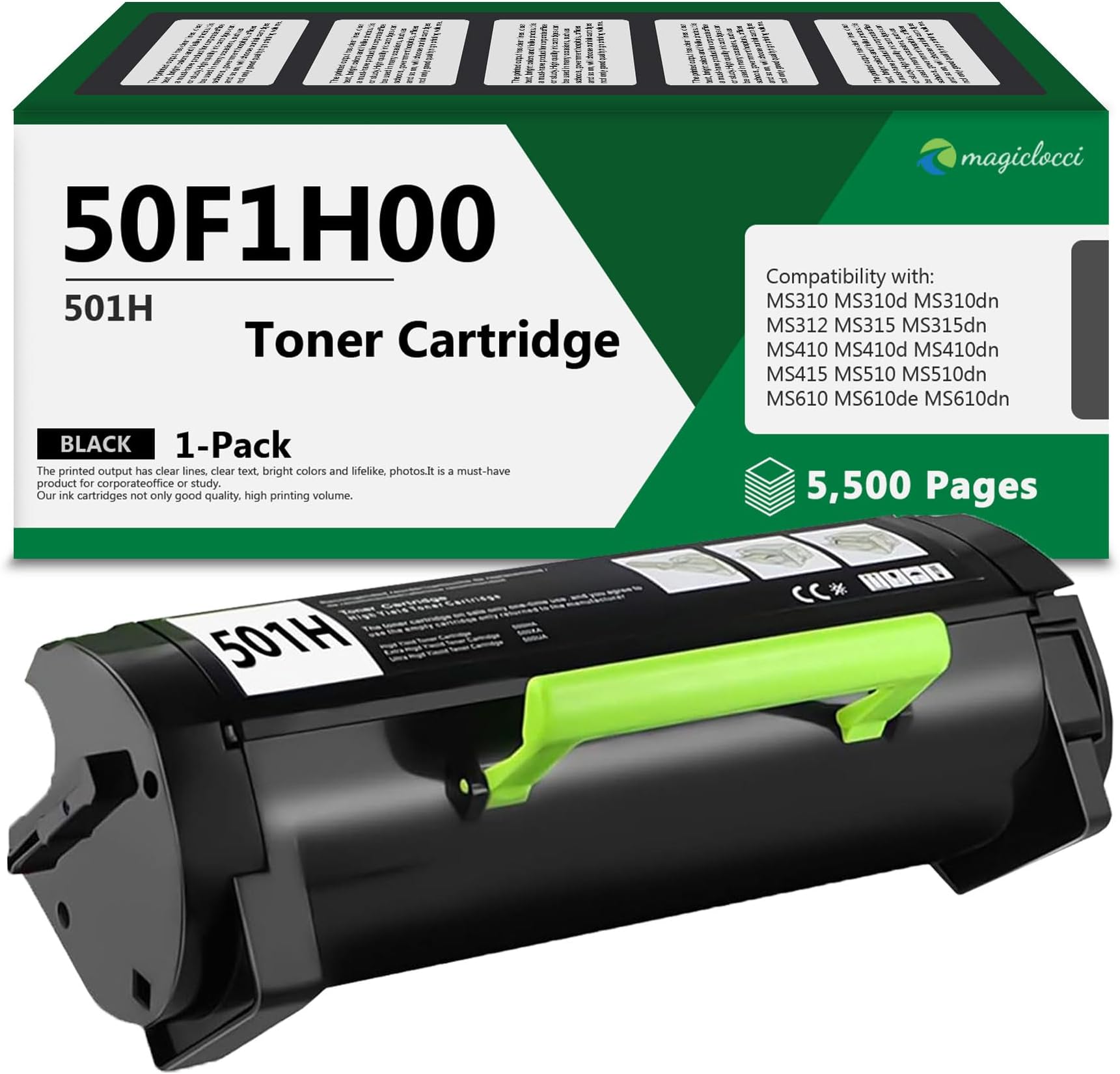 Amazon.com: 501H (50F1H00) High Yield Black Toner Cartridge 2-Pack ...