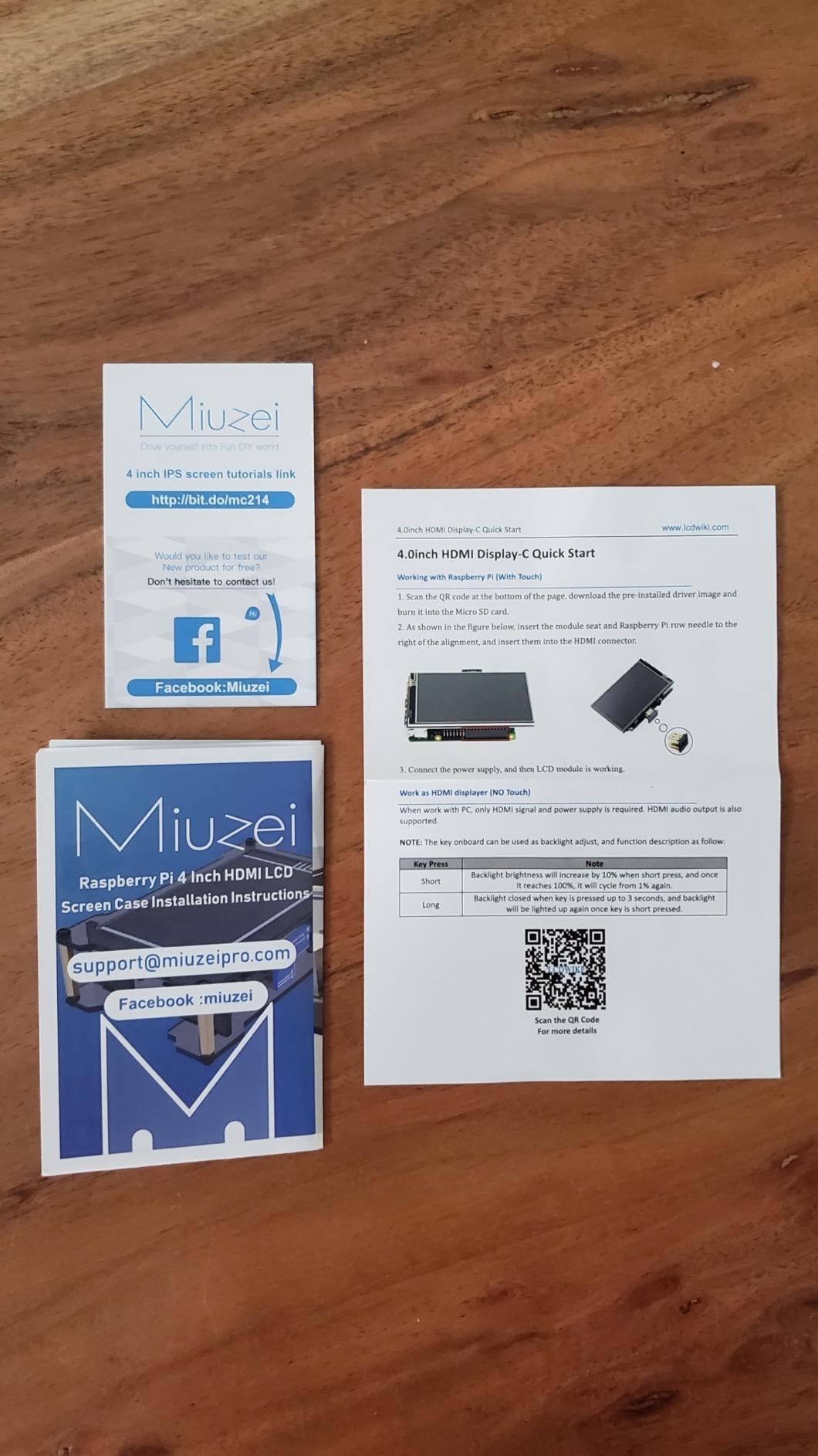 Miuzei Raspberry Pi 4 Touchscreen with Case Fan, 4 inch IPS Touch ...