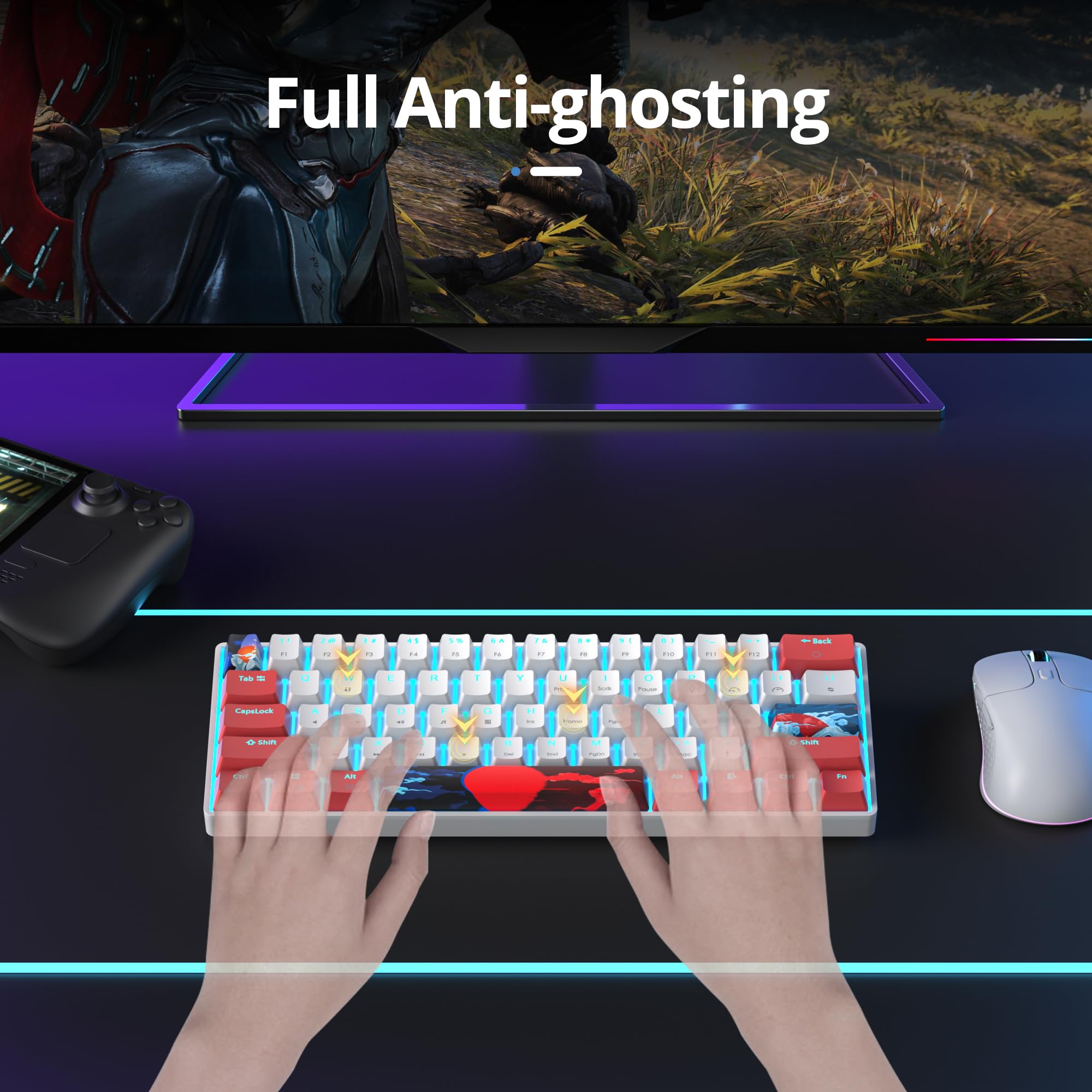 Snapklik.com : 60 Percent Gaming Keyboard 61 Keys Wired Mechanical ...