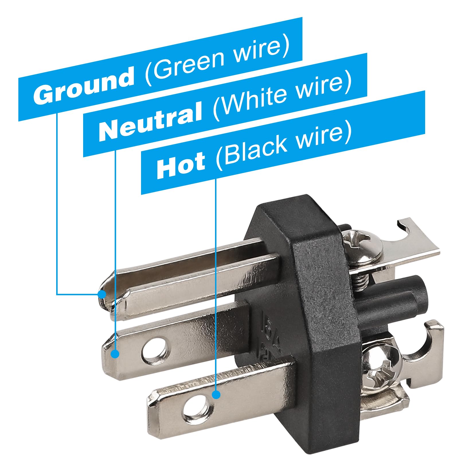Snapklik.com : TENINYU 2-Pole, 3 Wire Grounding Plug Male Extension ...