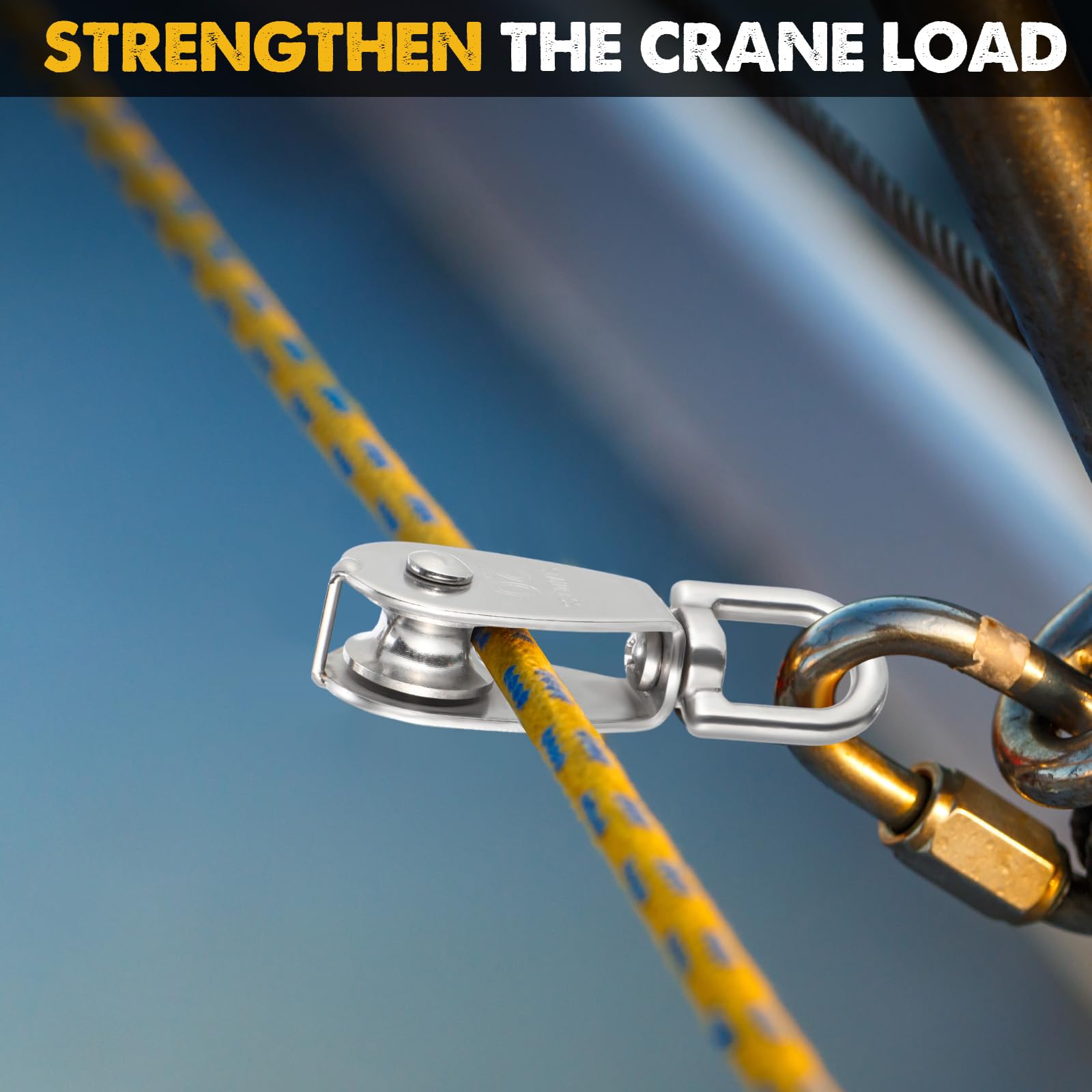 10 Packs M20 Single Pulley Block Stainless Steel Hanging Wire Towing ...