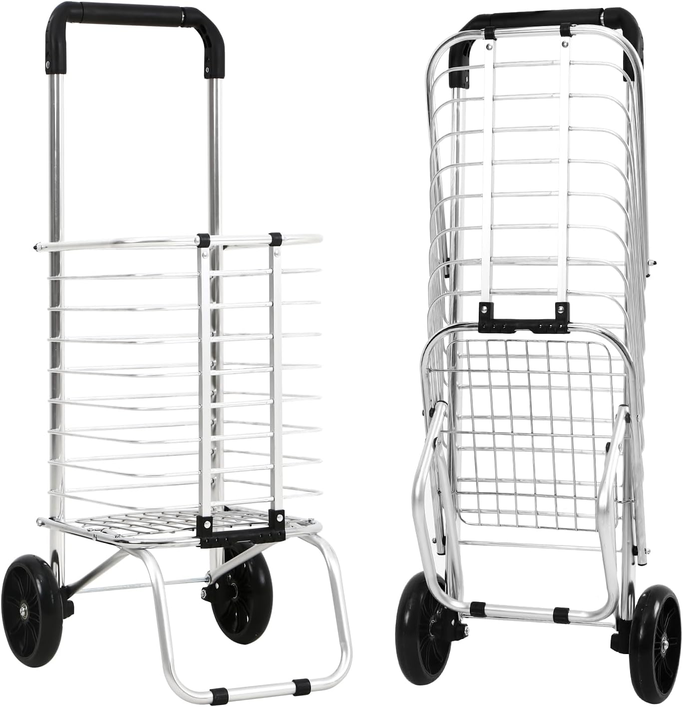 Amazon.com: Panana Folding Shopping Carts with Wheels,Foldable Steel ...