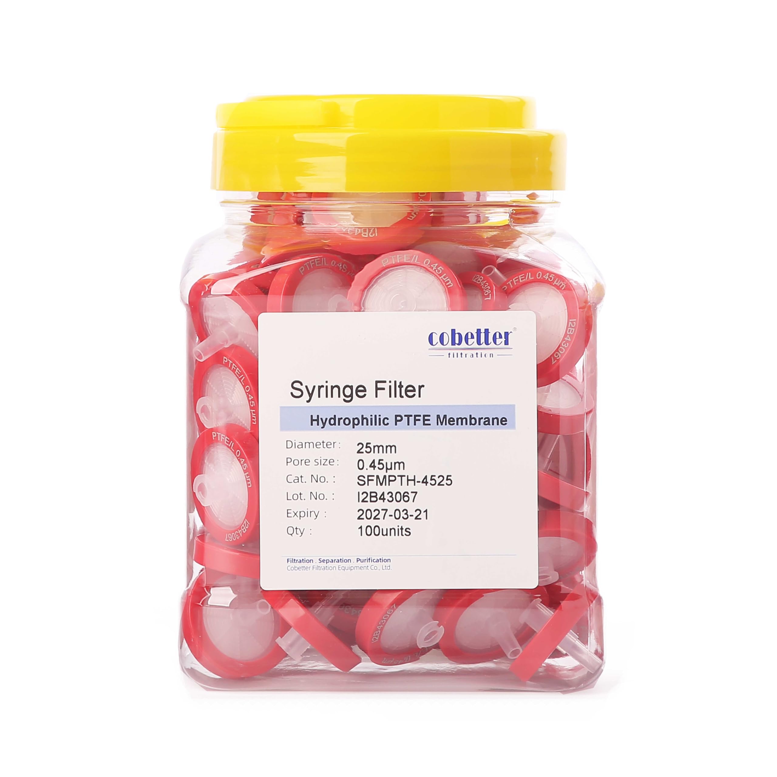 Snapklik.com : 100 Pack Syringe Filter PTFE Hydrophilic Lab Filters 0 ...