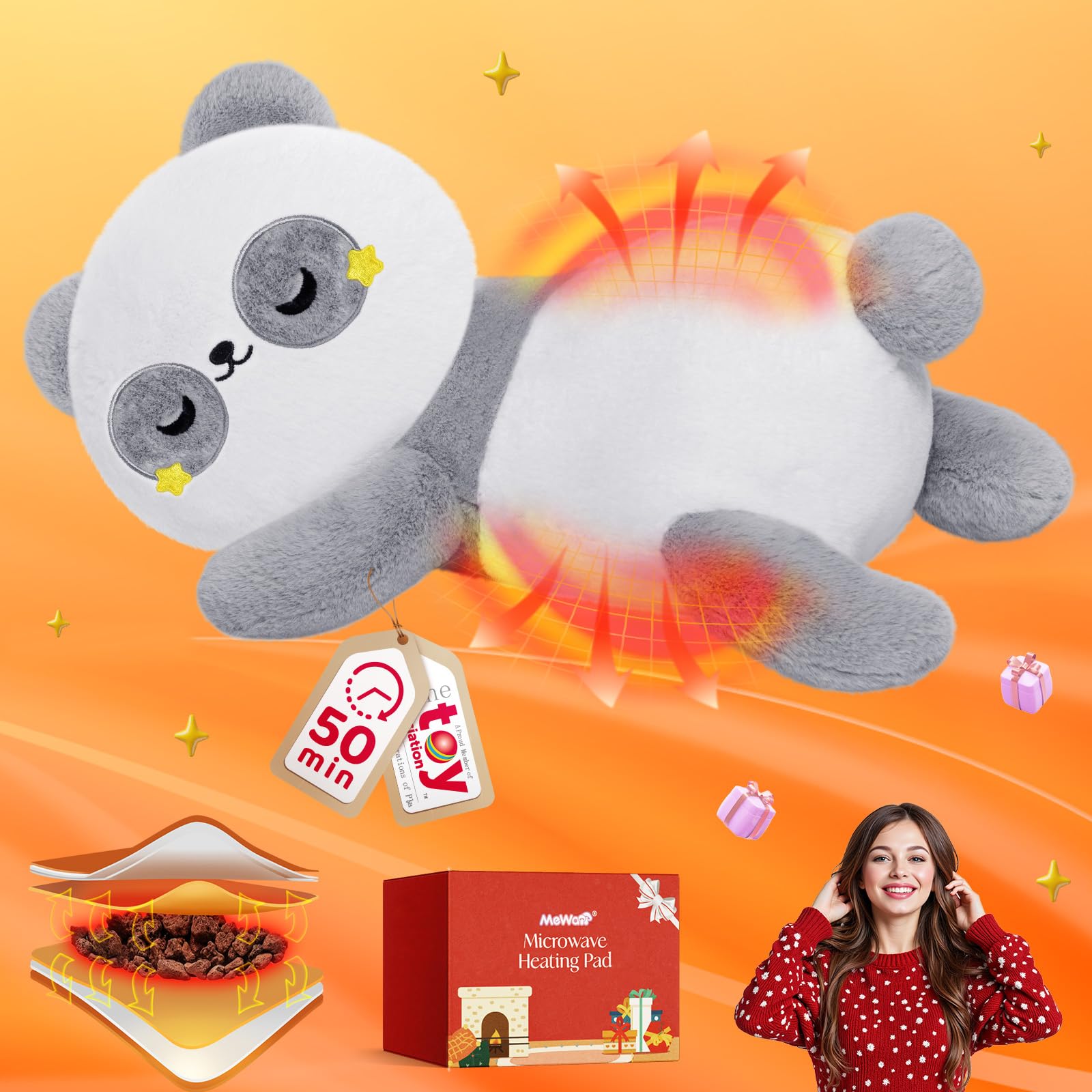 Amazon.com: Microwavable Panda Stuffed Animals Unscented 1.3 lbs ...