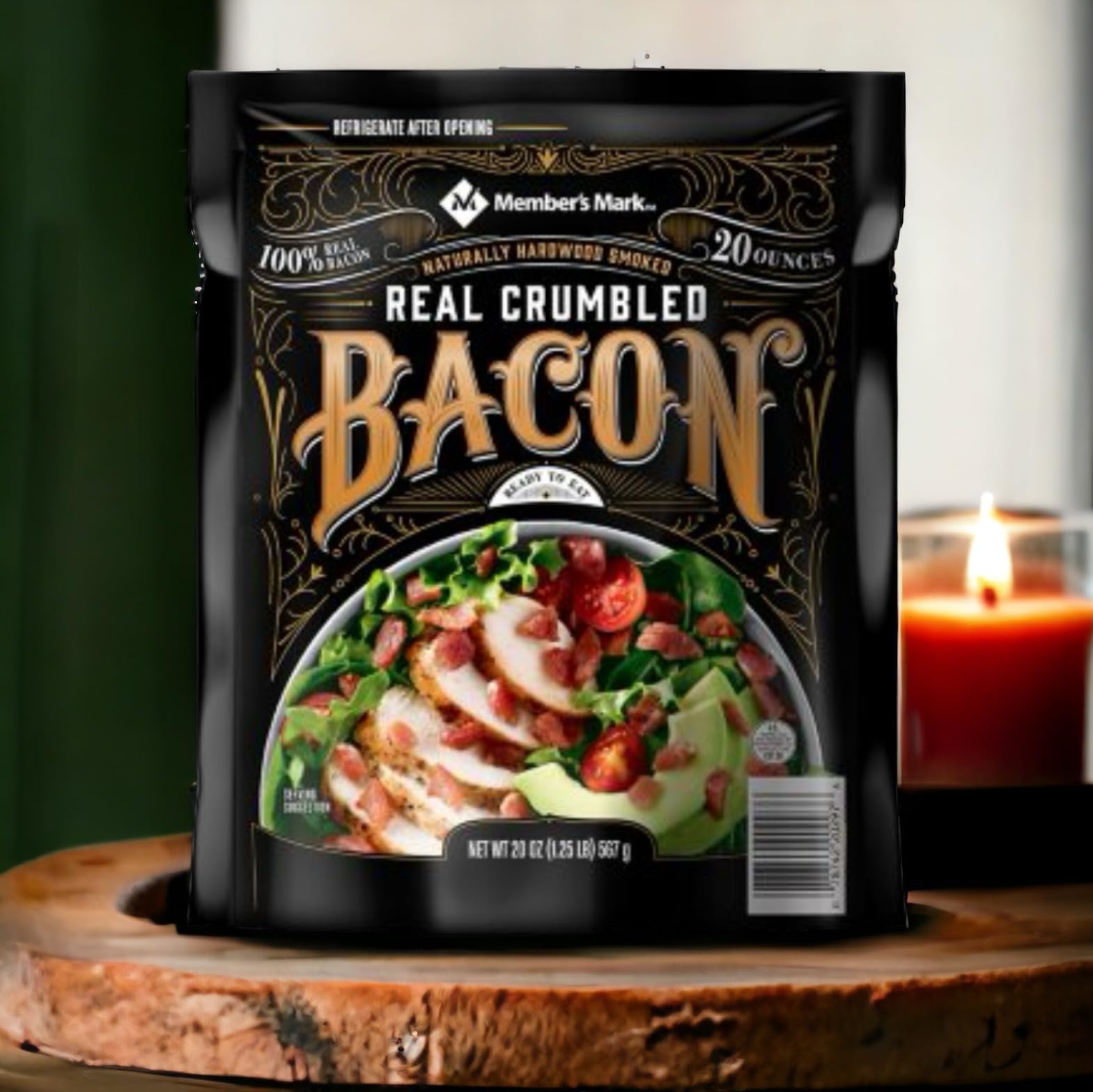 Amazon.com : Member's Mark Real Crumbled Bacon 20 oz. (pack of 3) A1 ...