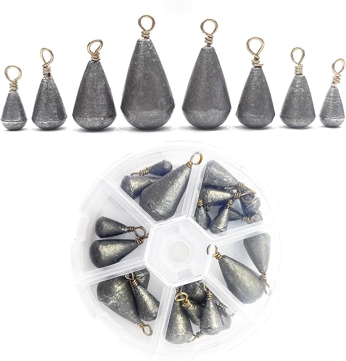 25 Pcs Fishing Weights Mixed Fishing Sinkers & Weights 30g 20g15g 10g ...