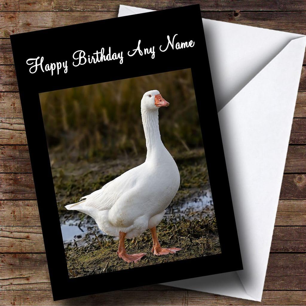 Goose Birthday Card with Envelope, Can Be Fully Personalised ...