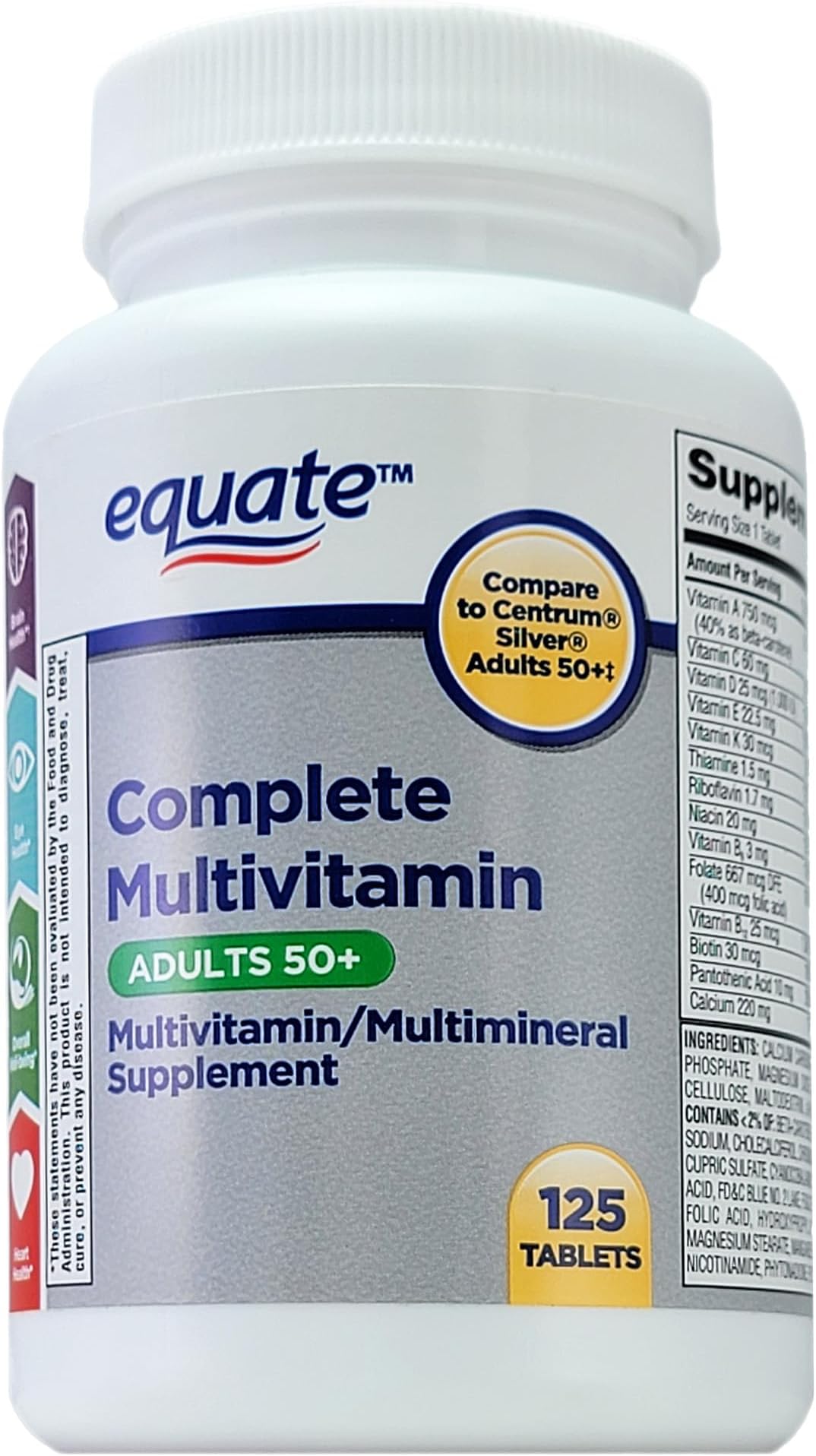 Amazon.com: Complete Multivitamin Adults 50+ Supplement 120 Tablets ...