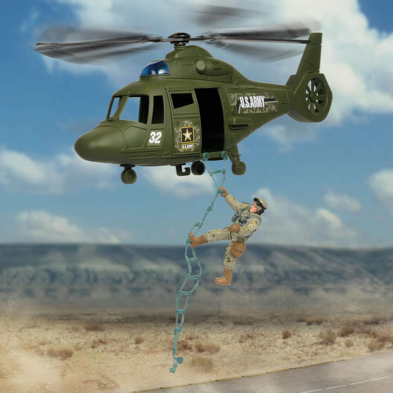 U.S. Army Chopper with 2 Soldiers – Juego para niños, incluye vehículo ...