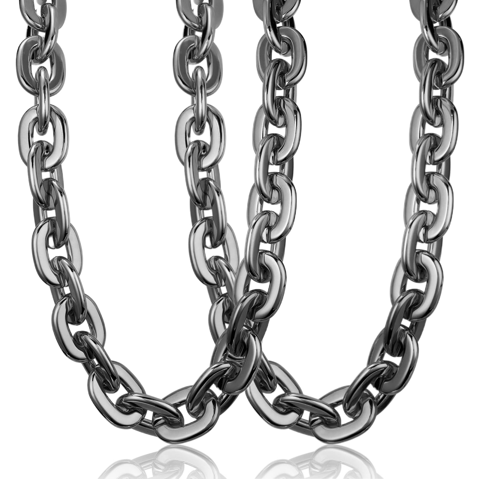 LCPQMZGH 2 Pcs Hip Hop Rapper Chain 39.4 Inch Big Plastic Gold Chain ...