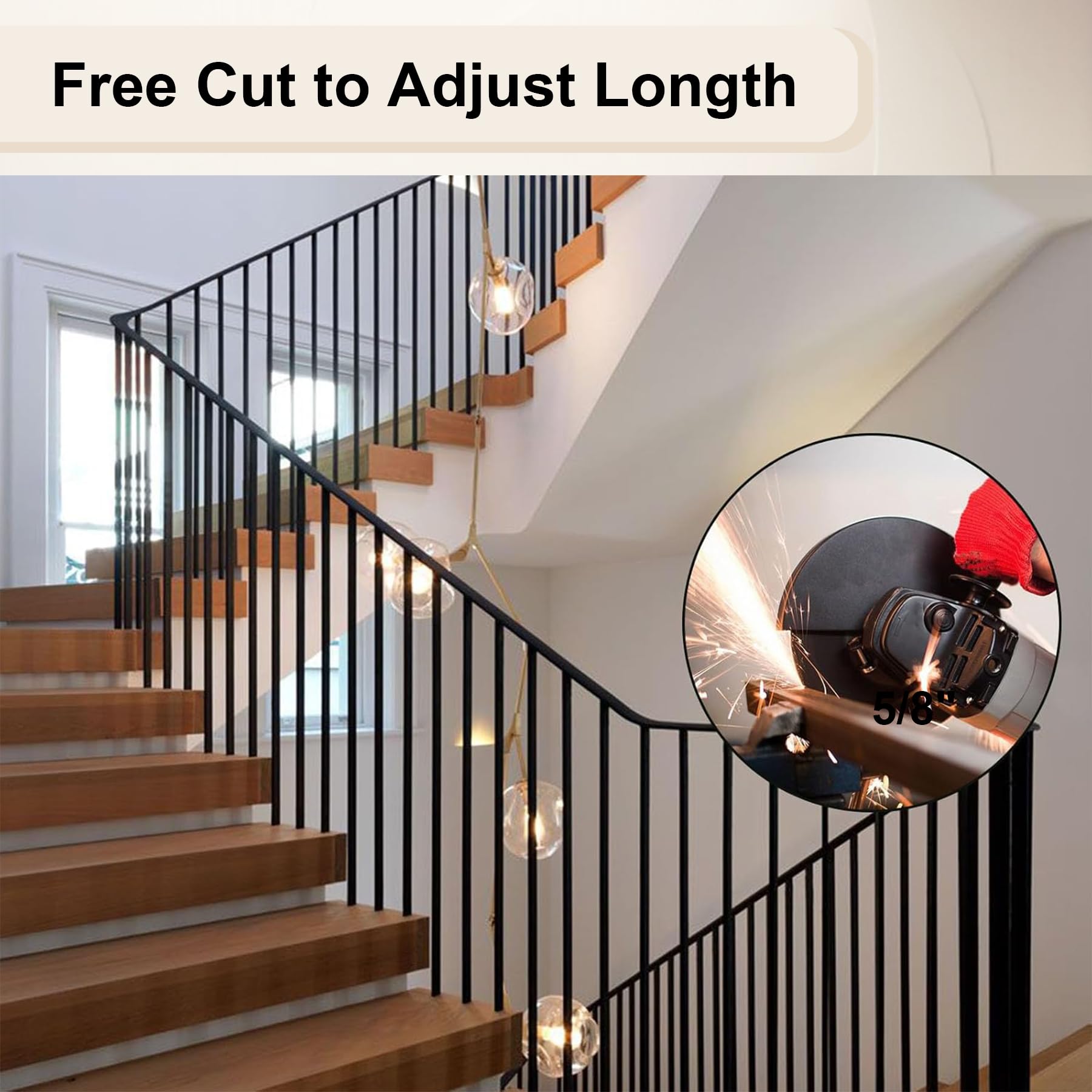 Snapklik.com : Wemily 15-Pack Iron Balusters For Staircase,Hollow ...