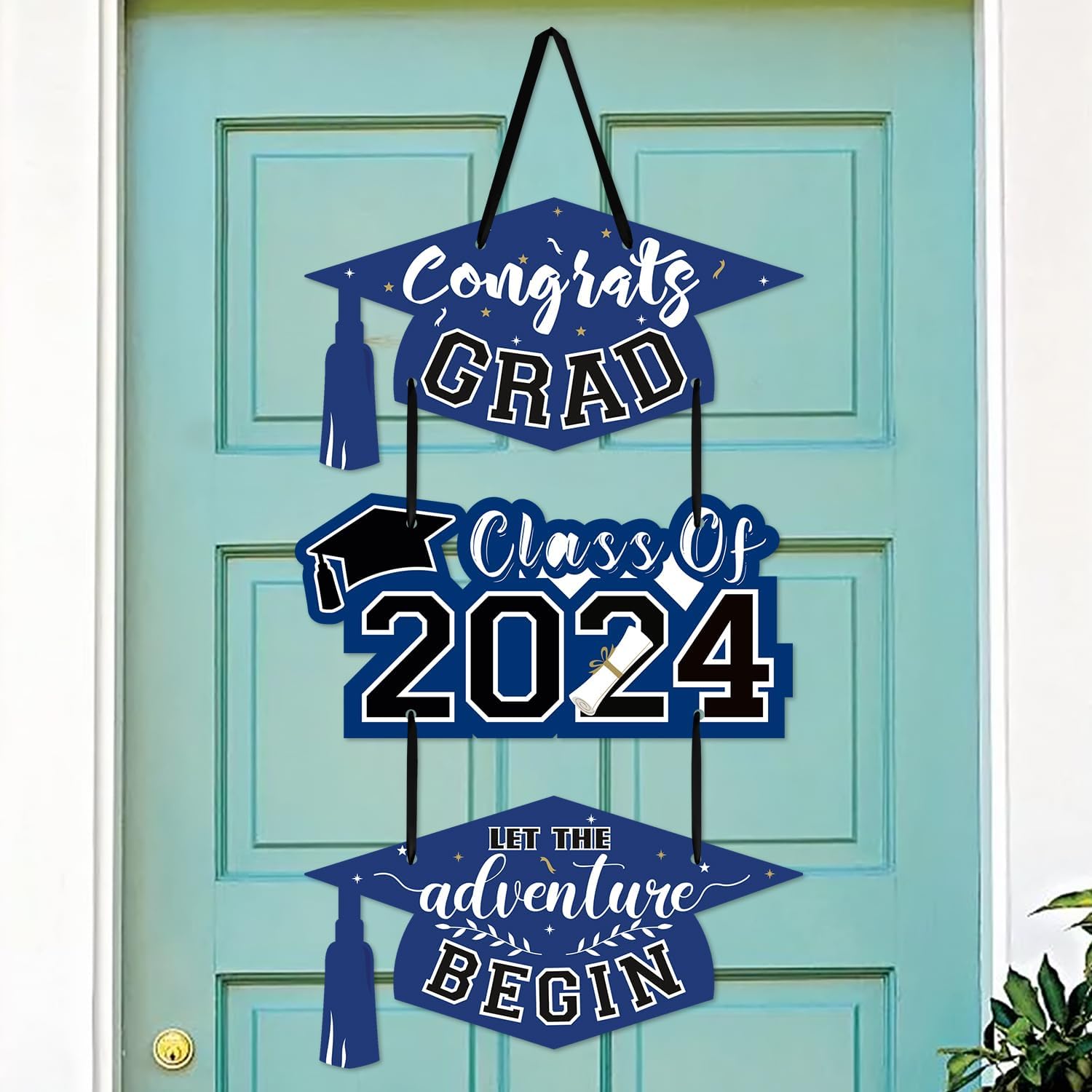 Amazon.com: 2024 Graduation Hanging Signs for Front Door, Welcome ...