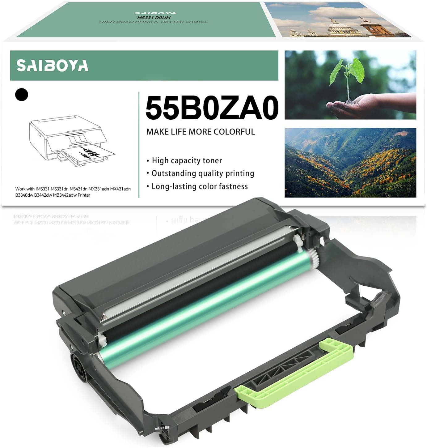 Amazon.com: 55B0ZA0 Black Imaging Unit Replacement for Lexmark 55B0ZA0 ...