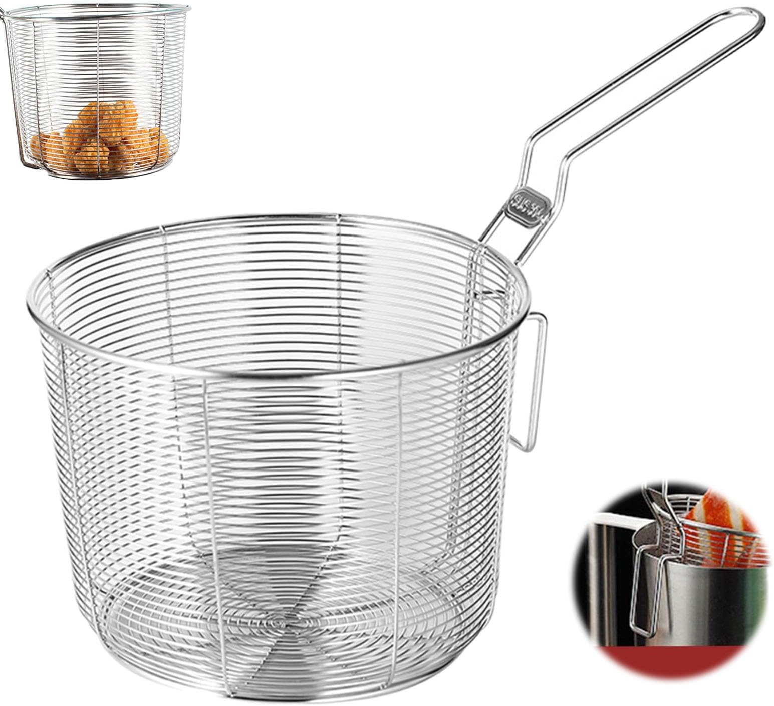 Amazon.com: Stainless Steel Mesh Pasta Strainer Basket with Handle ...