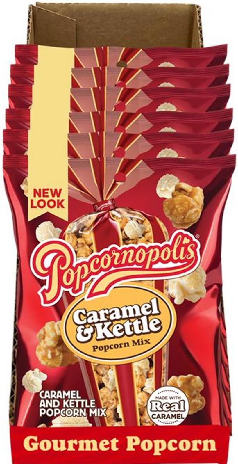 Amazon.com: Popcornopolis Caramel & Kettle Mix 6 ct, 1.5 oz Case ...