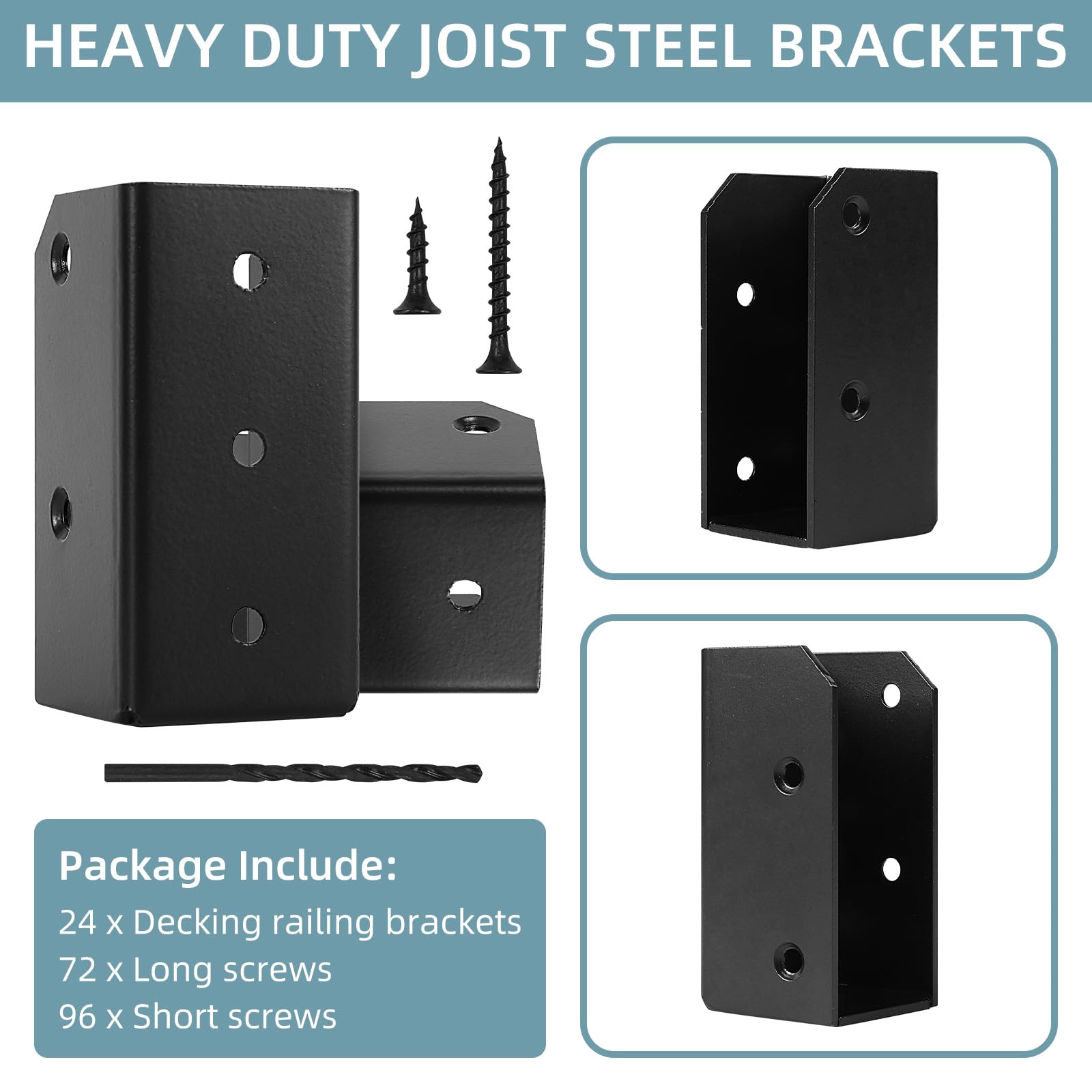 Snapklik.com : Rasugarlary 24 Pcs Deck Railing Brackets Connectors, 2x4 ...