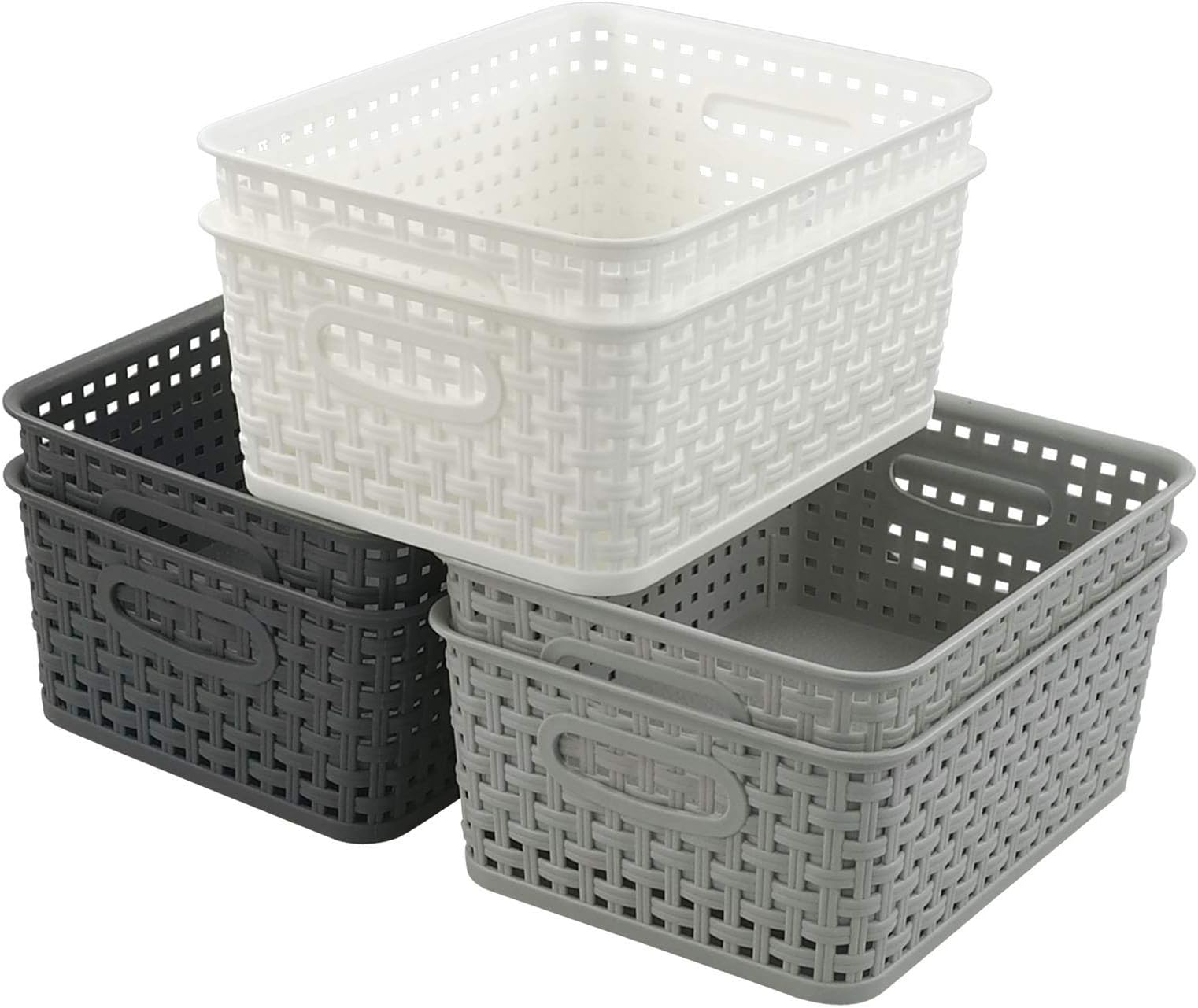 Amazon.com: Leendines Plastic Office Desktop Storage Basket, 6 Packs ...
