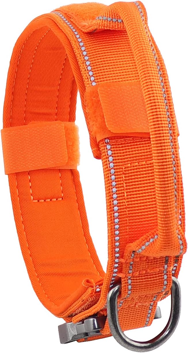 Amazon.com : Yunleparks Reflective Dog Collar Tactical Dog Collar Heavy ...