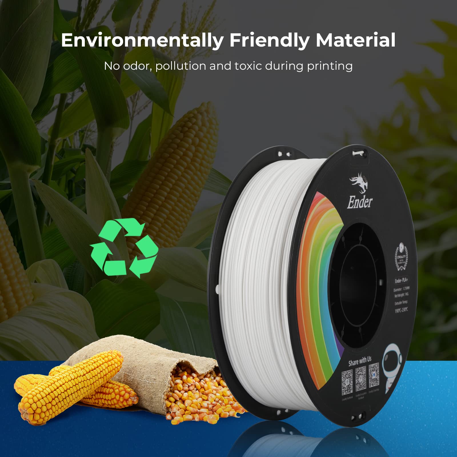 Creality PLA Filament 1.75mm, Upgrade PLA+ Filament Strong Toughness No ...