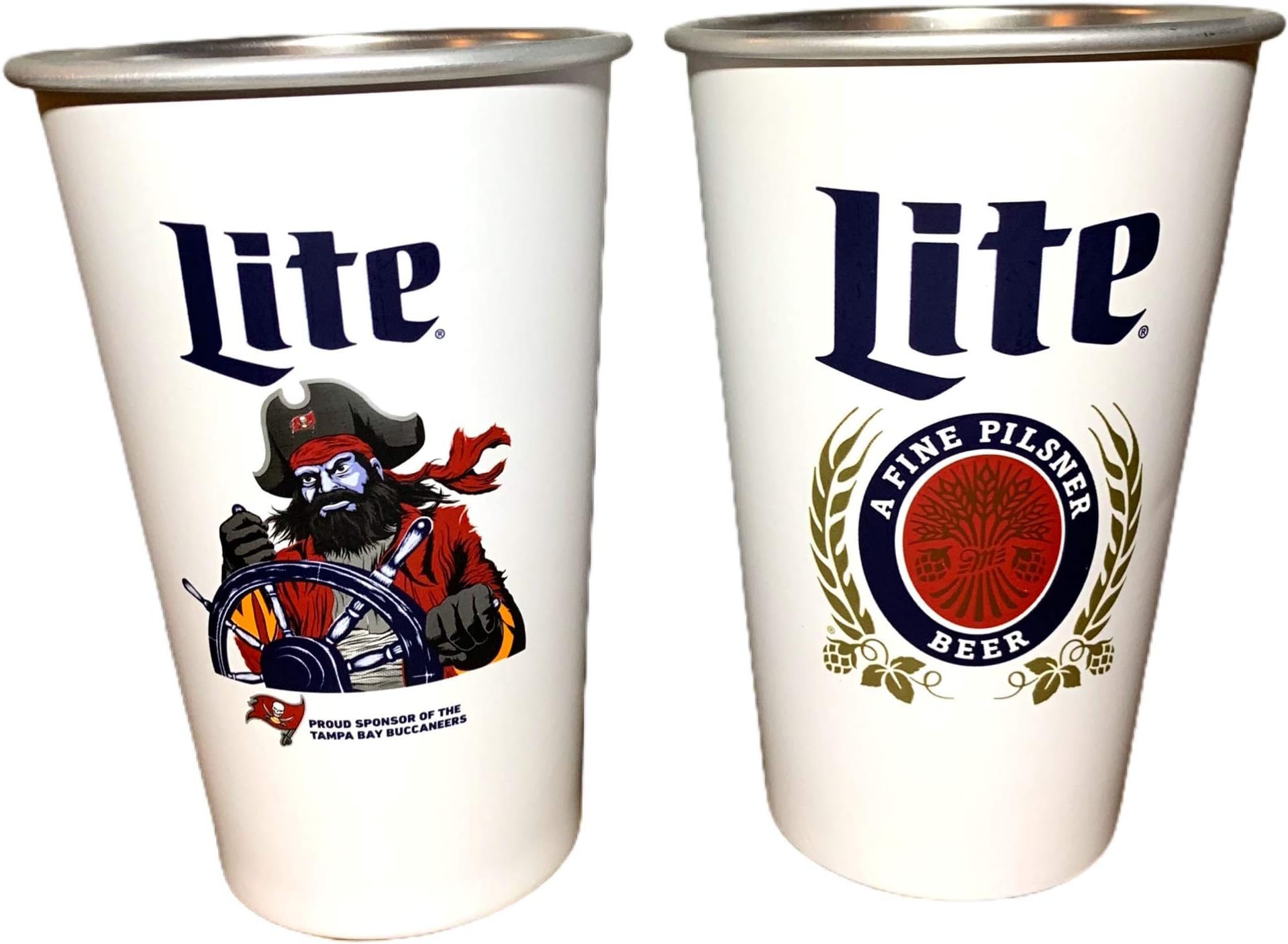 Amazon.com | Miller Lite Signature Aluminum Can Cups - Set of 2: Mixed ...