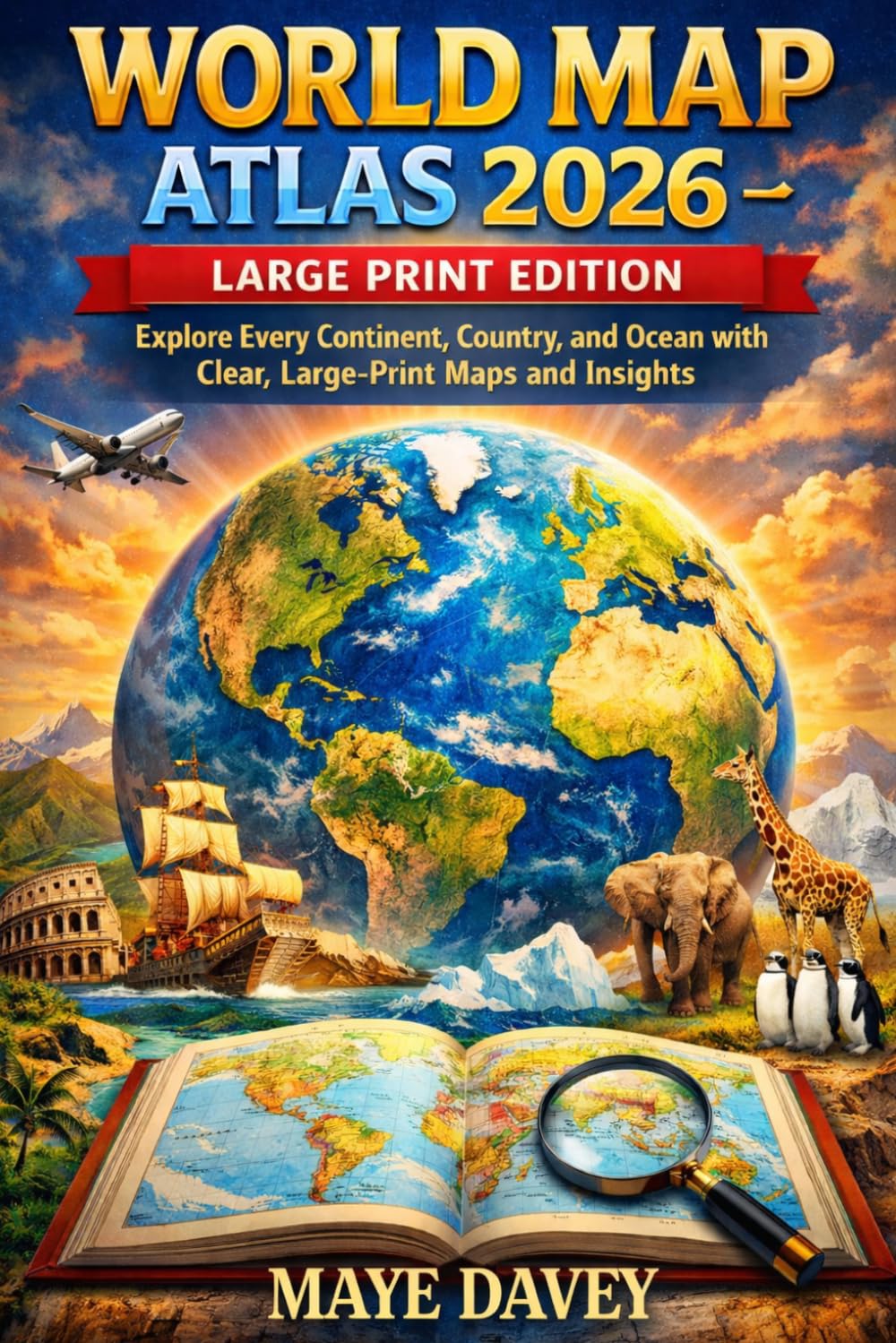 WORLD MAP ATLAS 2026 - LARGE PRINT EDITION: Explore Every Continent ...