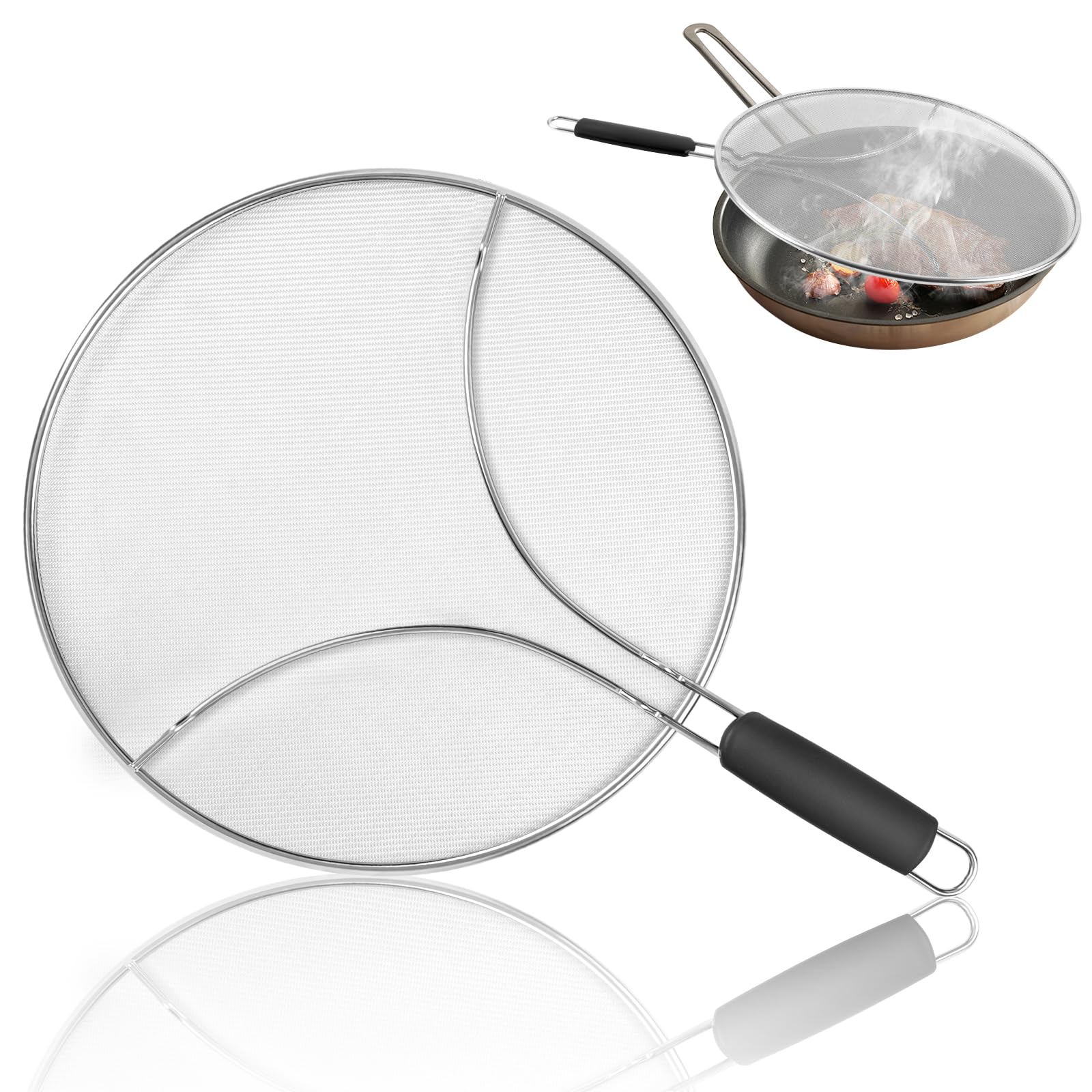 Splatter Screen for Frying Pan, 13 Inch Frying Pan Splatter Guard ...